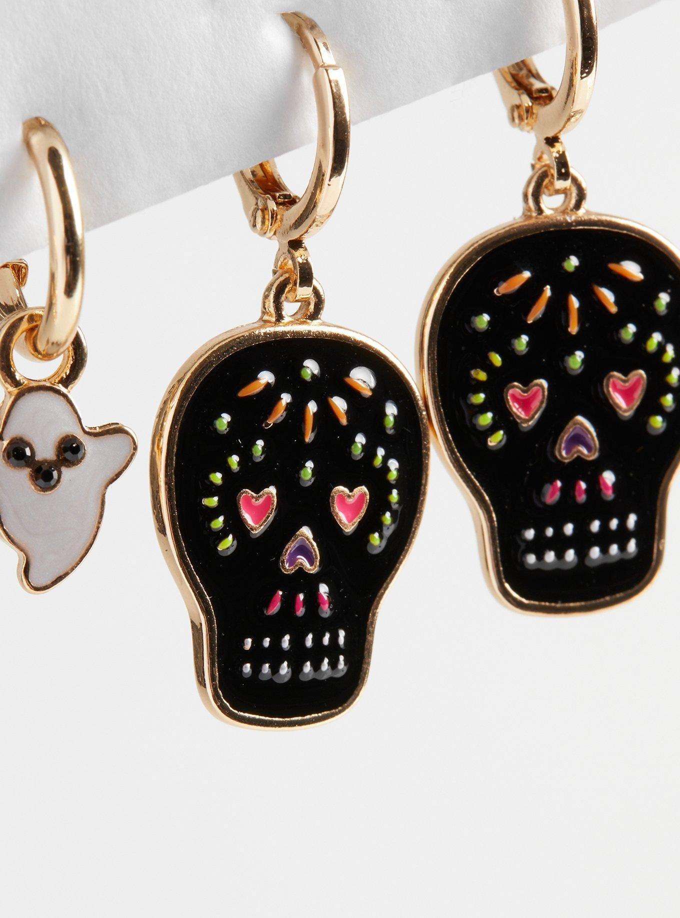 Plus Size - Skull Mini Hoop Set - Torrid