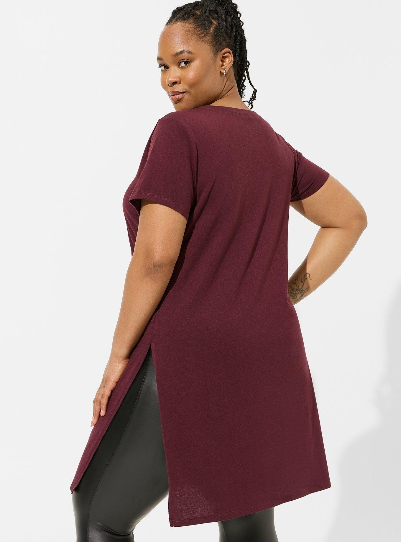 Plus Size - Queen Classic Fit Cotton Side Slit Fashion Tunic - Torrid