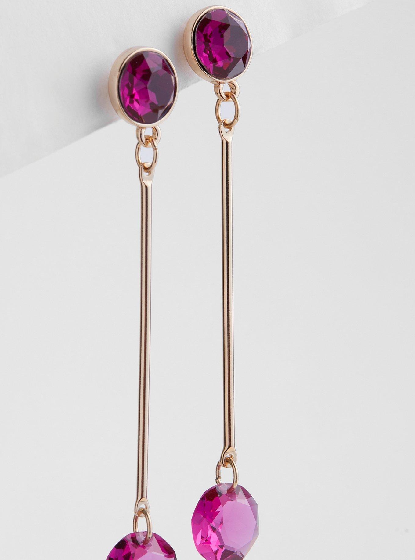 Plus Size - Rhinestone Linear Drop Earring - Torrid