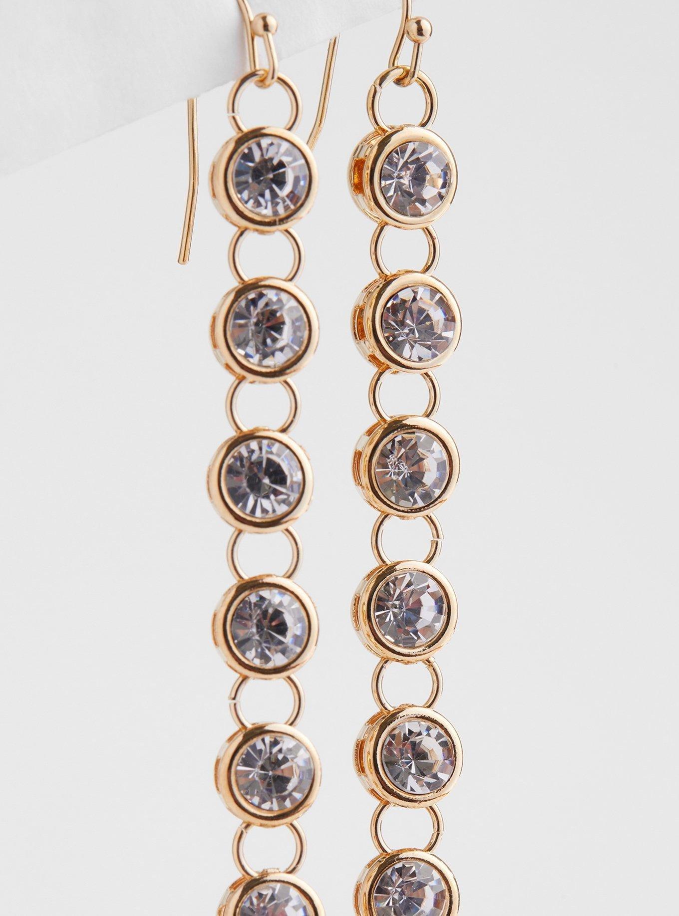 Plus Size - Rhinestone Linear Earring - Torrid