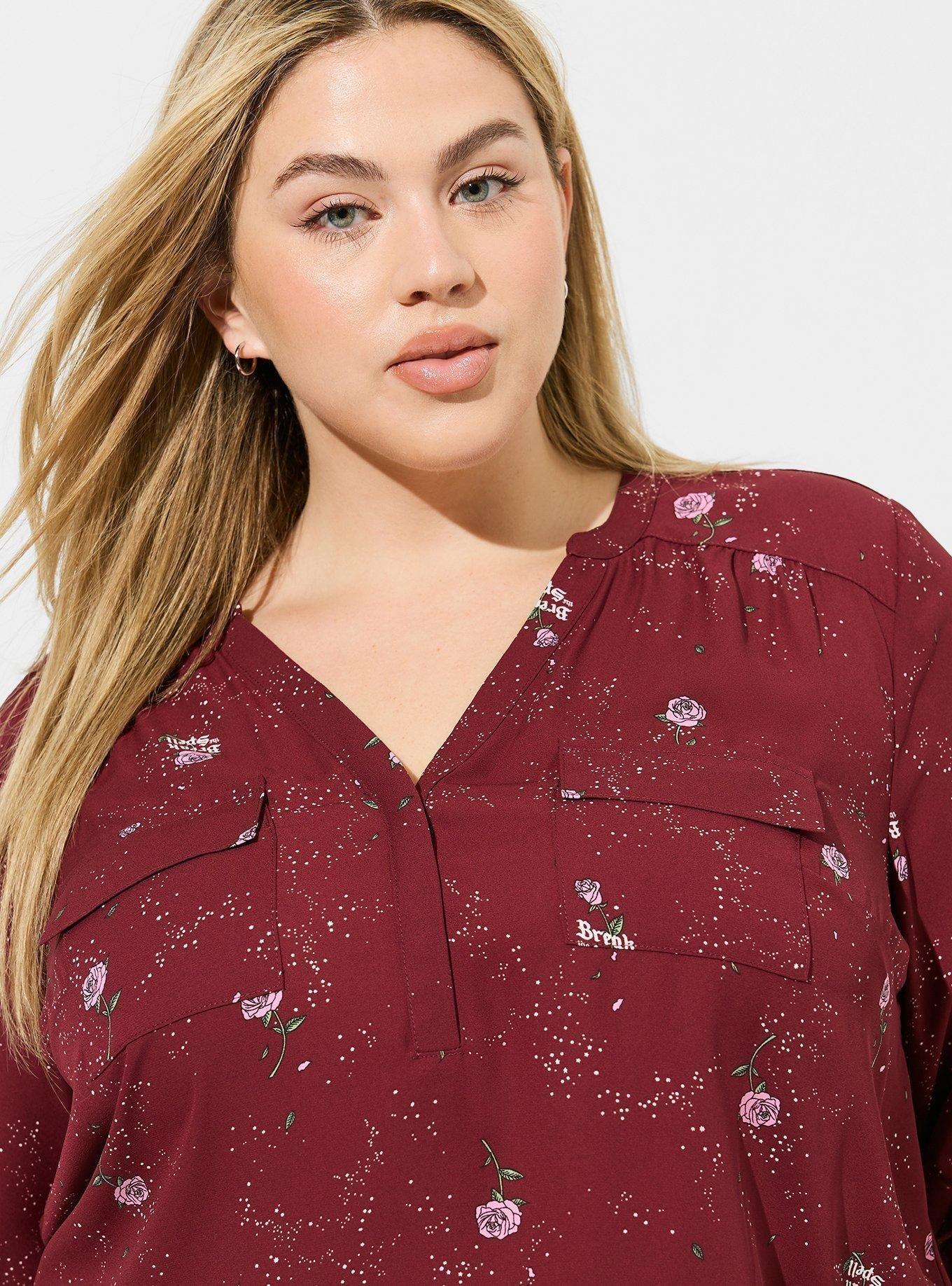 Plus Size - Disney Beauty And The Beast Harper Georgette Blouse - Torrid