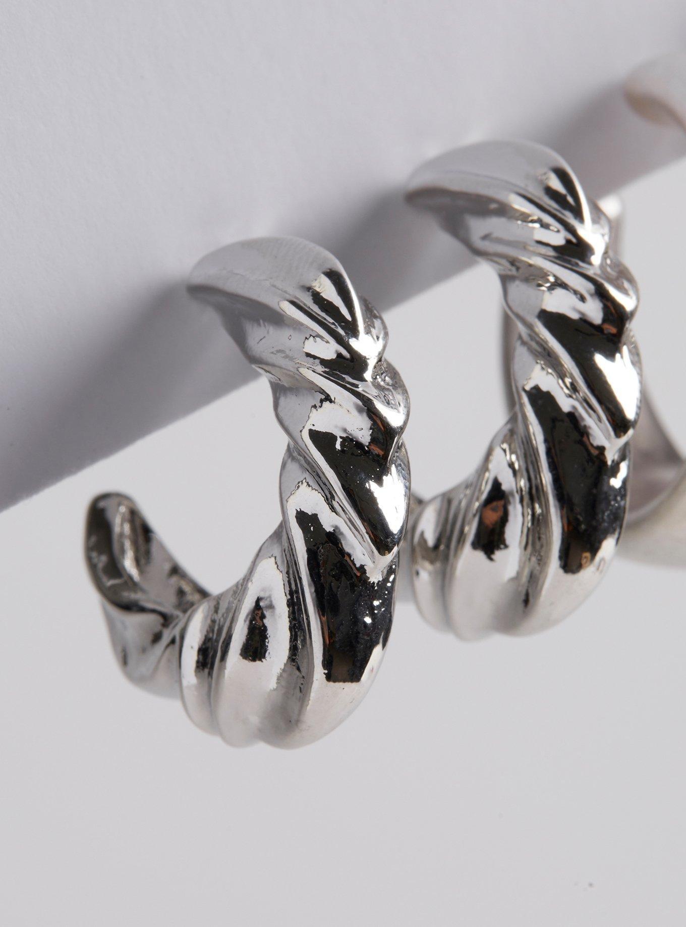 Plus Size - Textured Small Hoop Set - Torrid