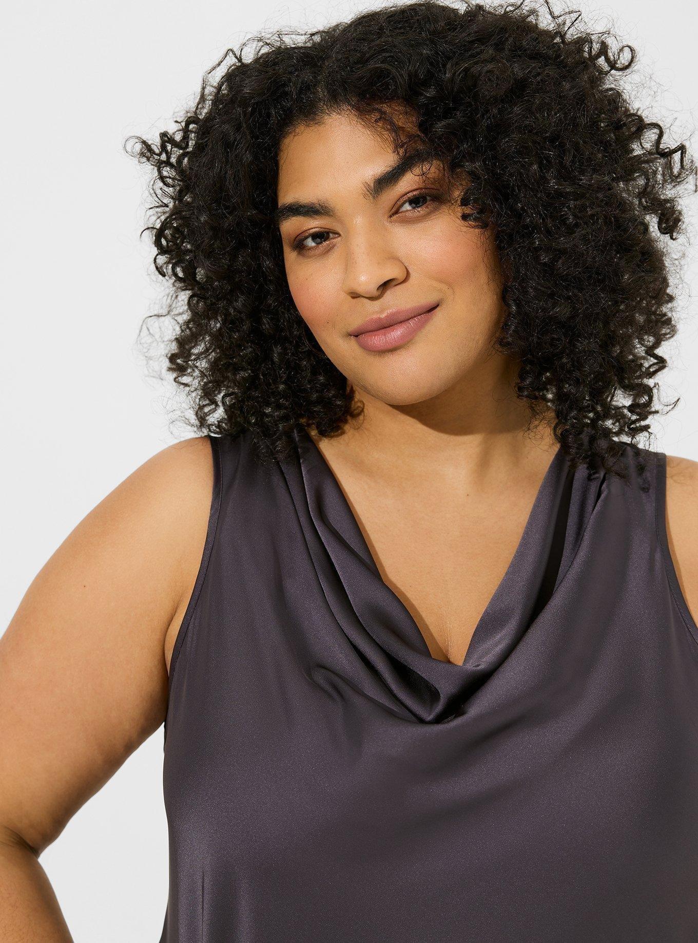 Plus Size - Satin Cowl Neck Tank - Torrid