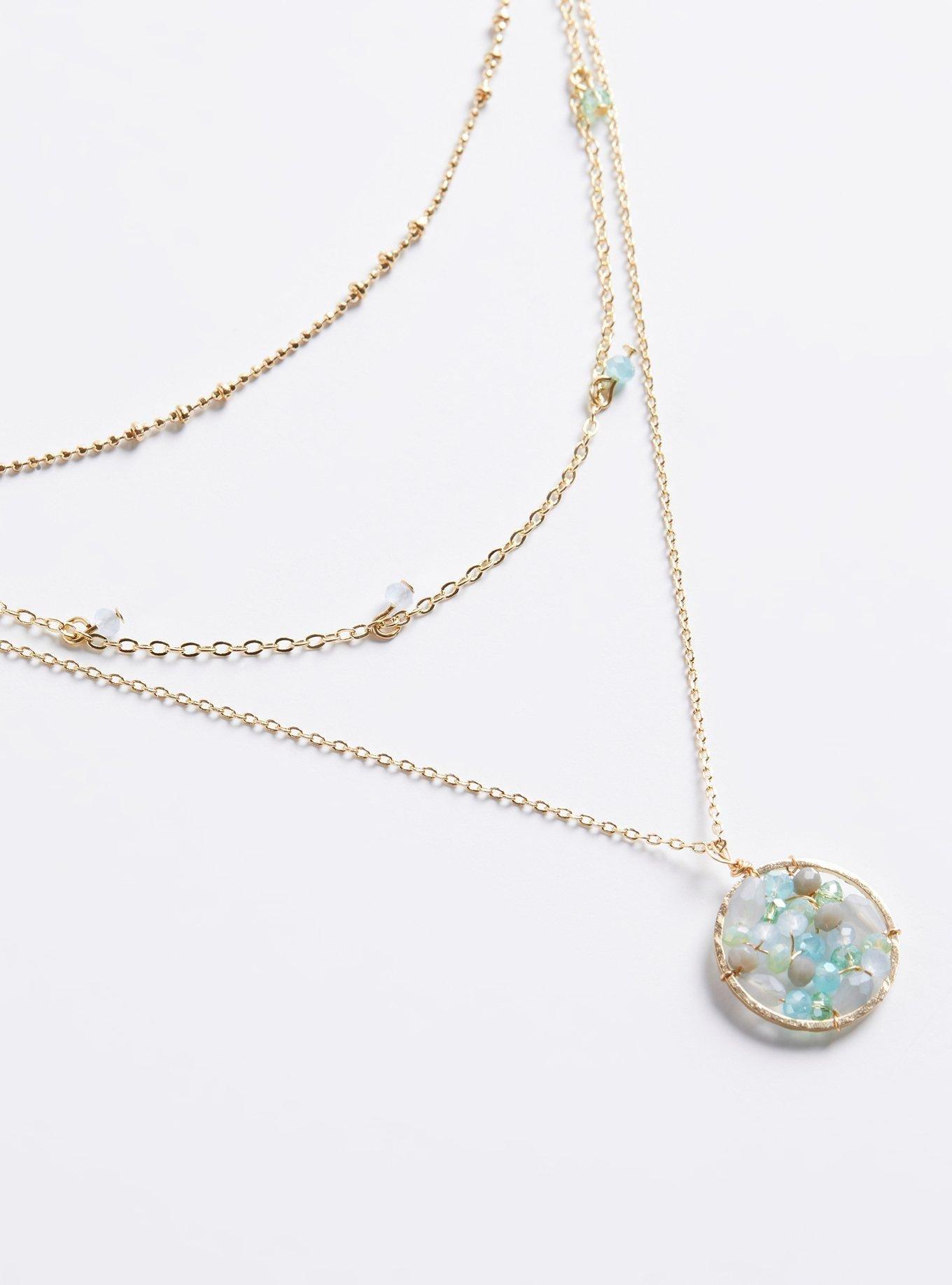 Plus Size - Beaded Disc Layered Necklace - Torrid