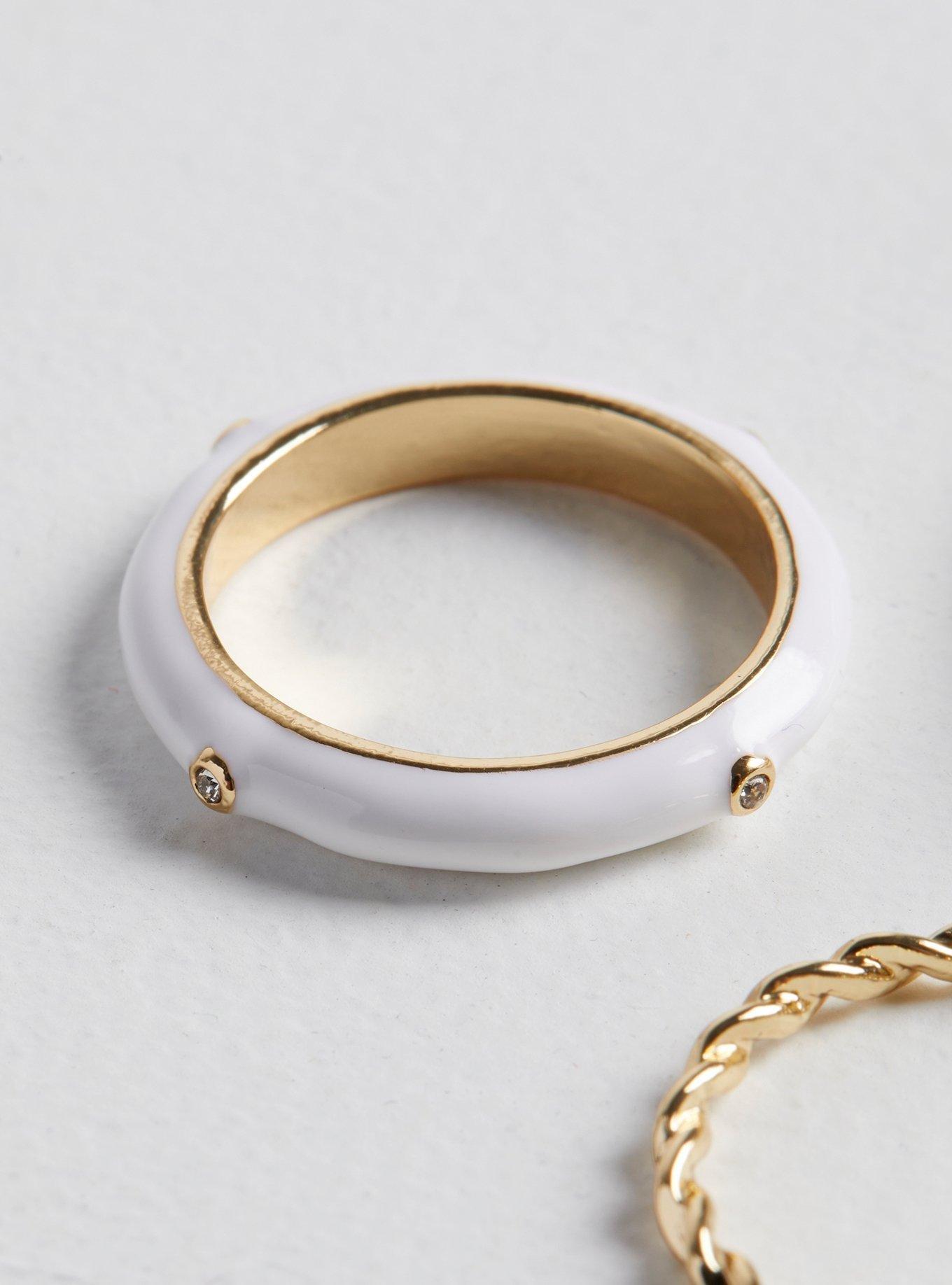 Plus Size - Enamel Stone Ring Set - Torrid