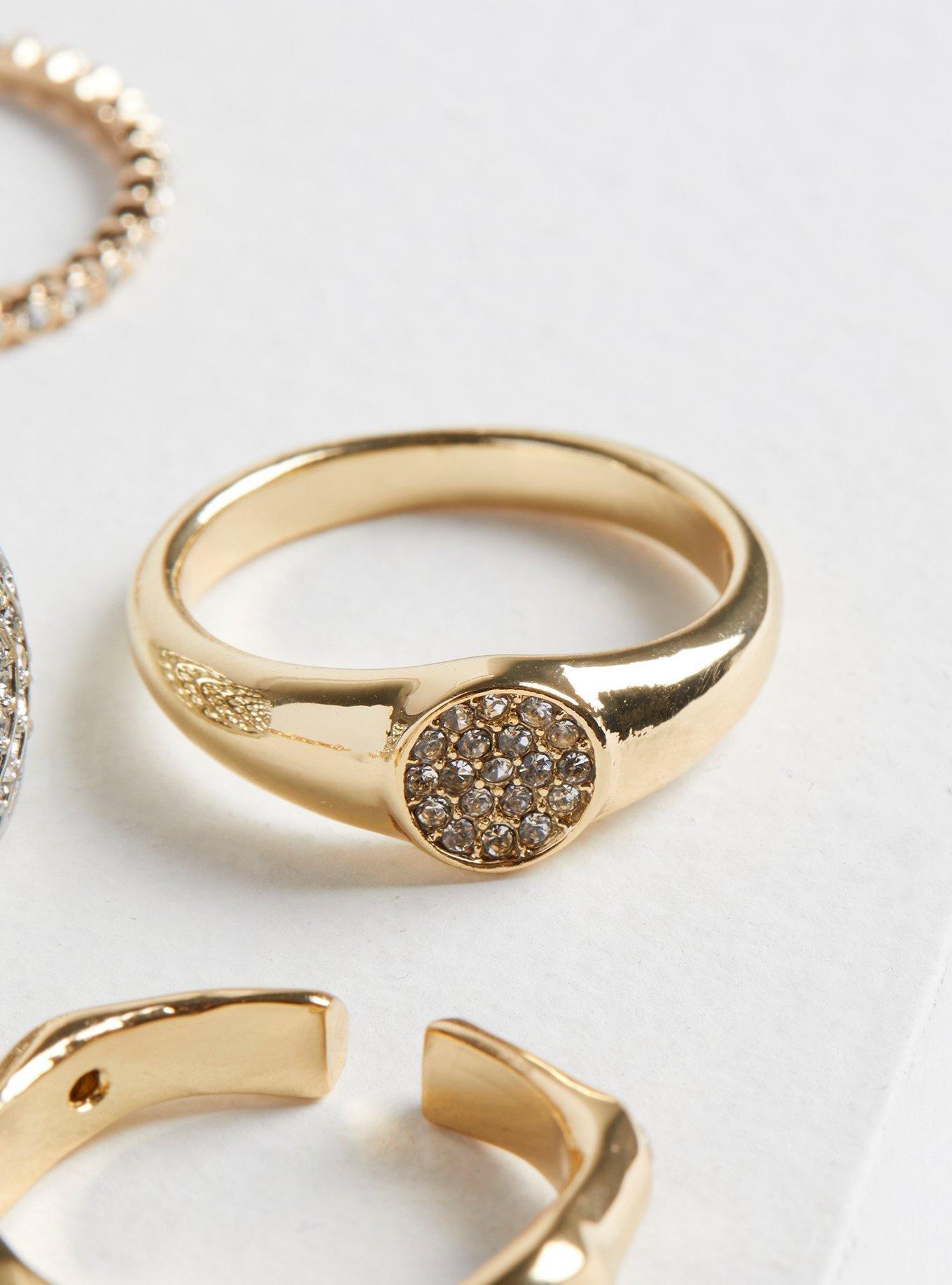 Plus Size - Pave Heart Ring Set - Torrid