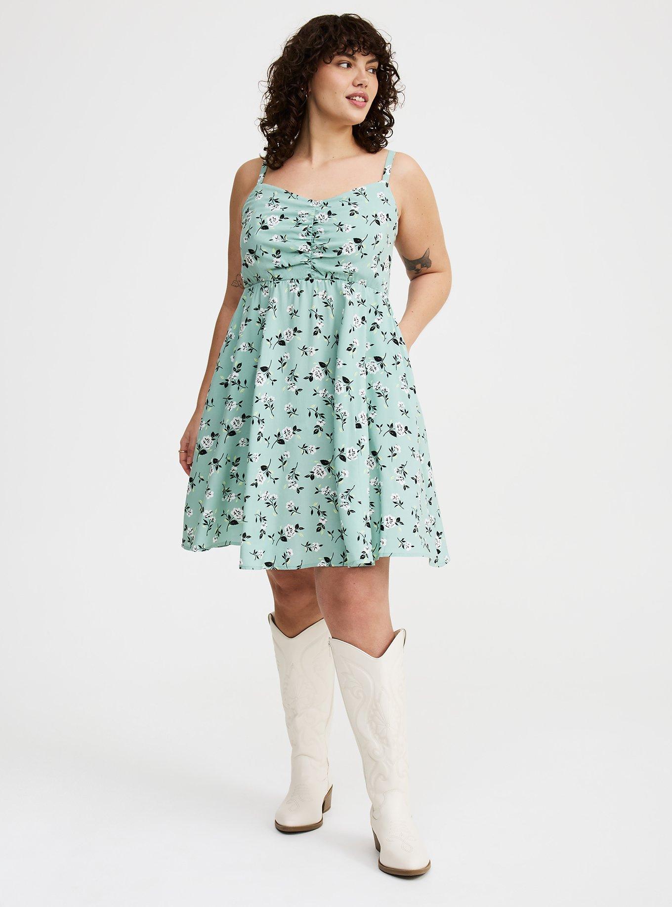 Plus Size - Challis Skater Mini Dress - Torrid Plus Size - Challis Skater Mini Dress - Torrid