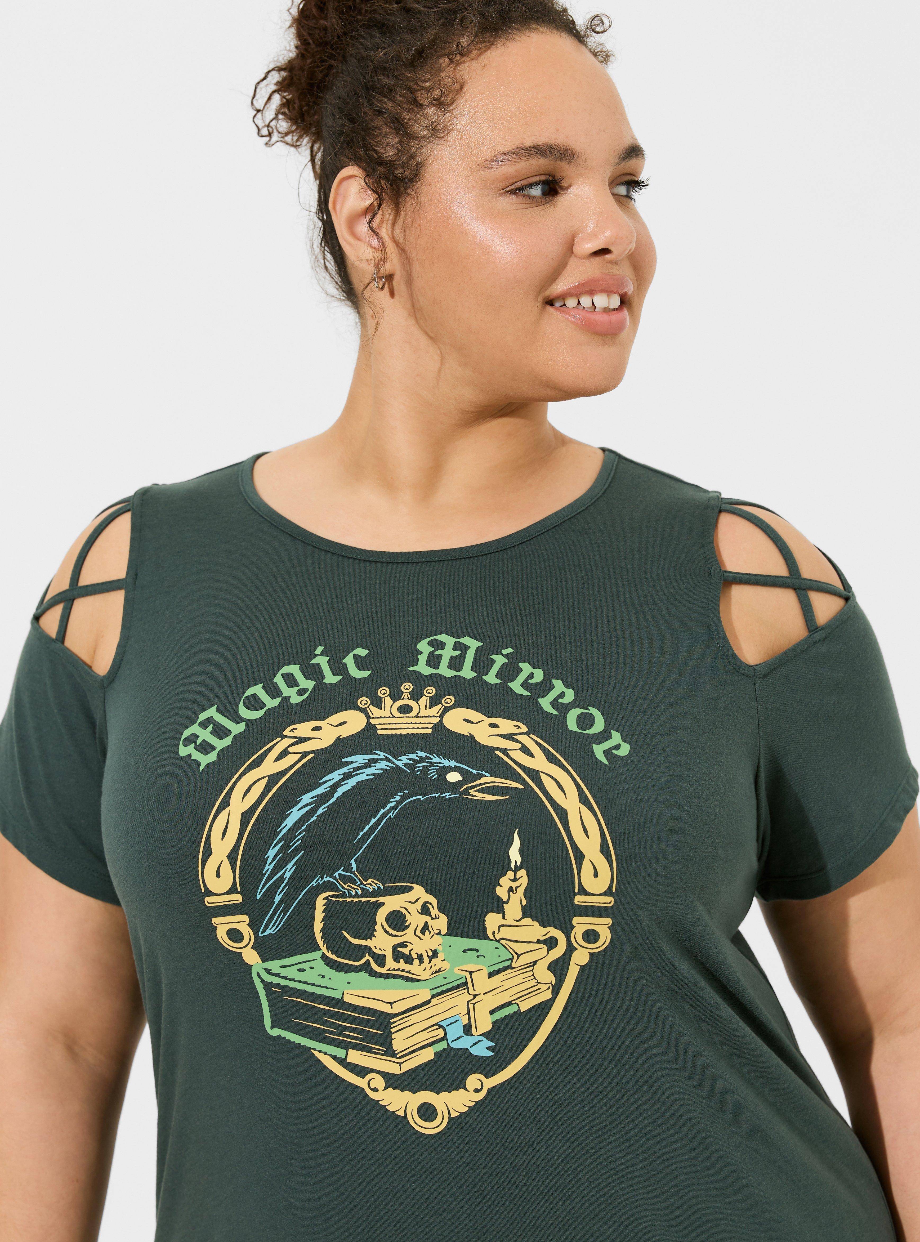 Plus Size - Disney Snow White Magic Mirror Lattice Sleeve Top - Torrid