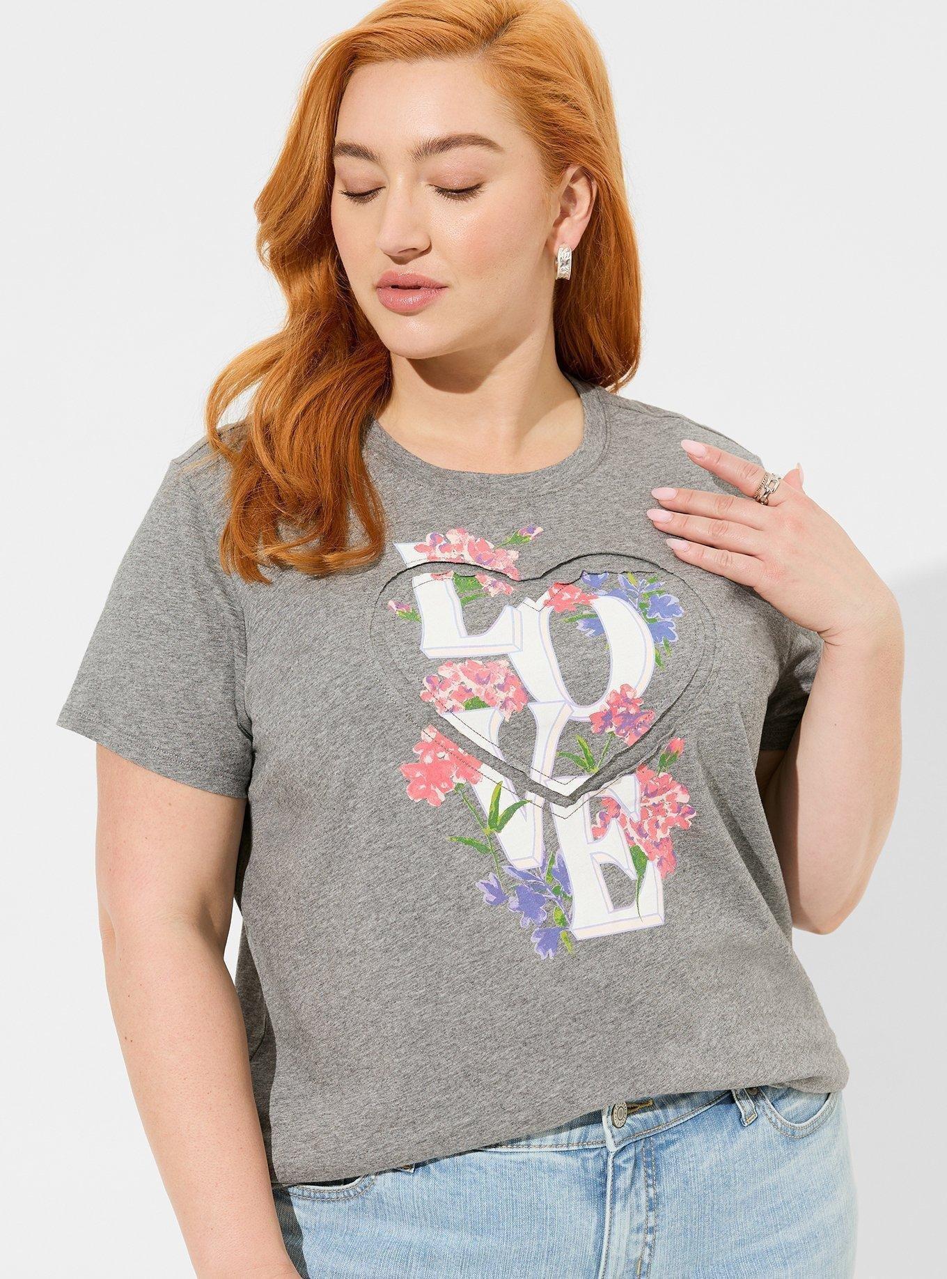 Plus Size - Love Classic Fit Cotton Heart Cut Out Tee - Torrid