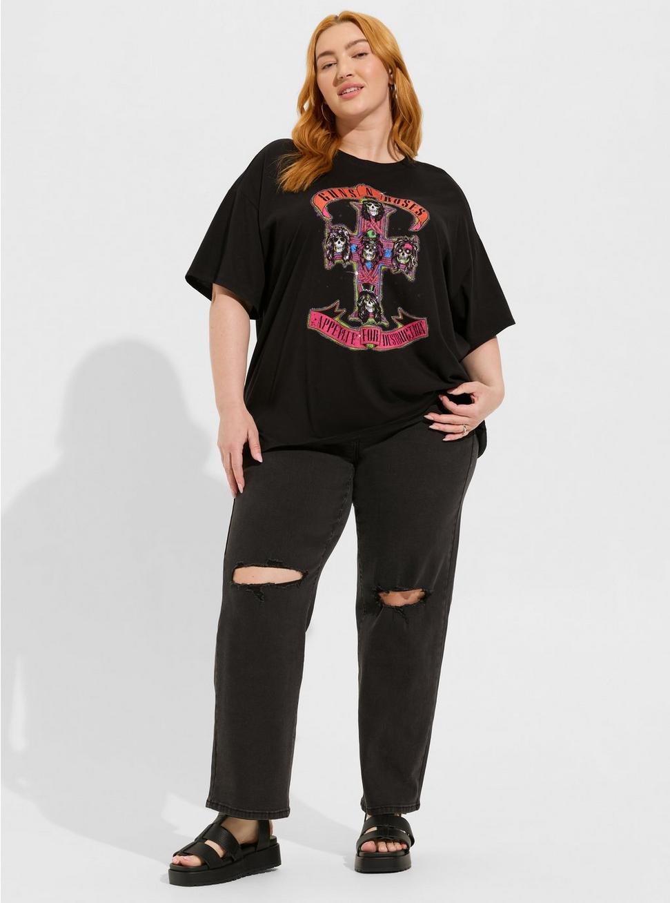 Plus Size - Guns N Roses Oversized Fit Cotton Tunic Tee - Torrid Plus Size - Guns N Roses Oversized Fit Cotton Tunic Tee - Torrid