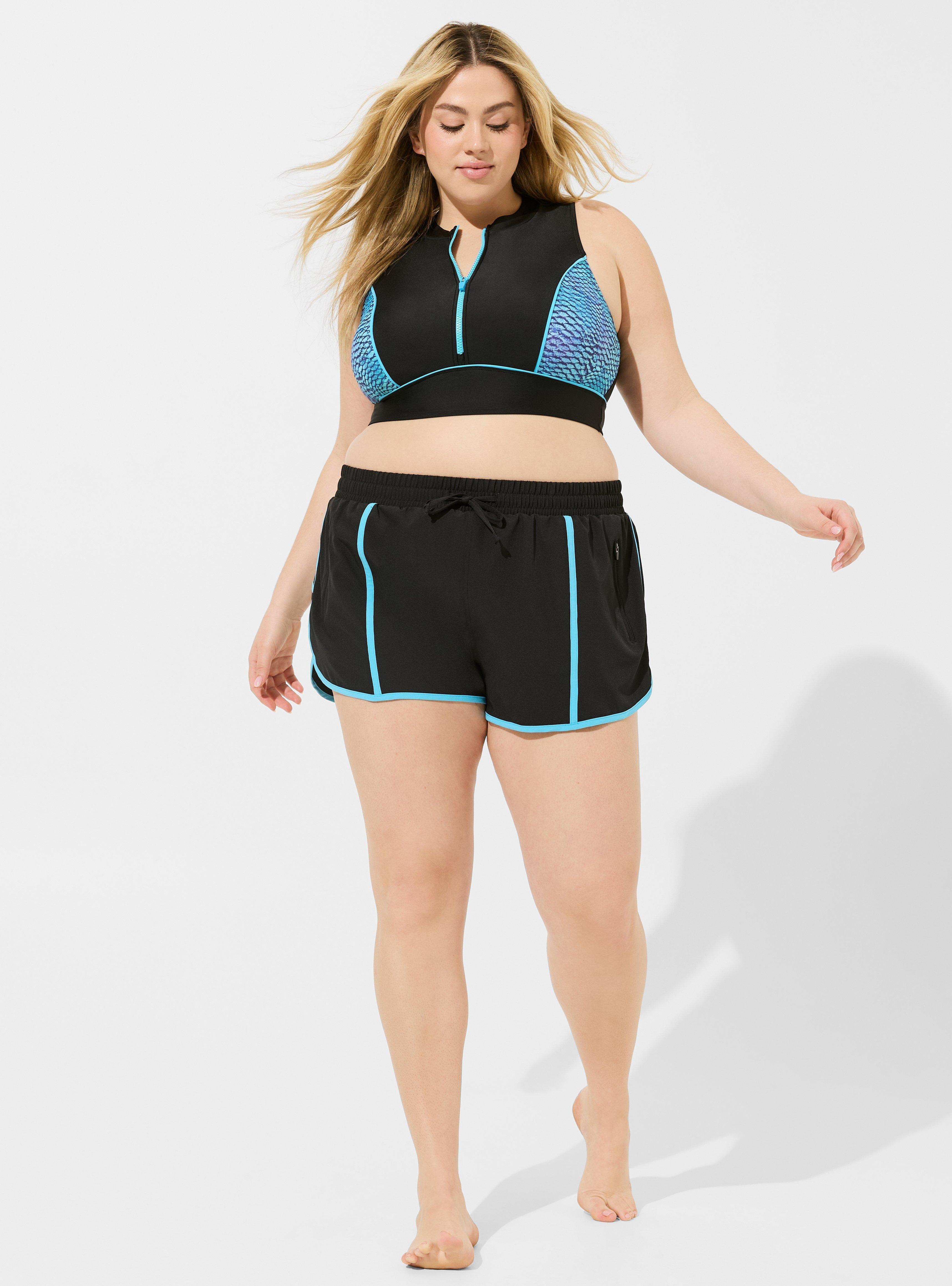 Plus Size - High-Rise Swim Boardshort With Attached Brief - Torrid