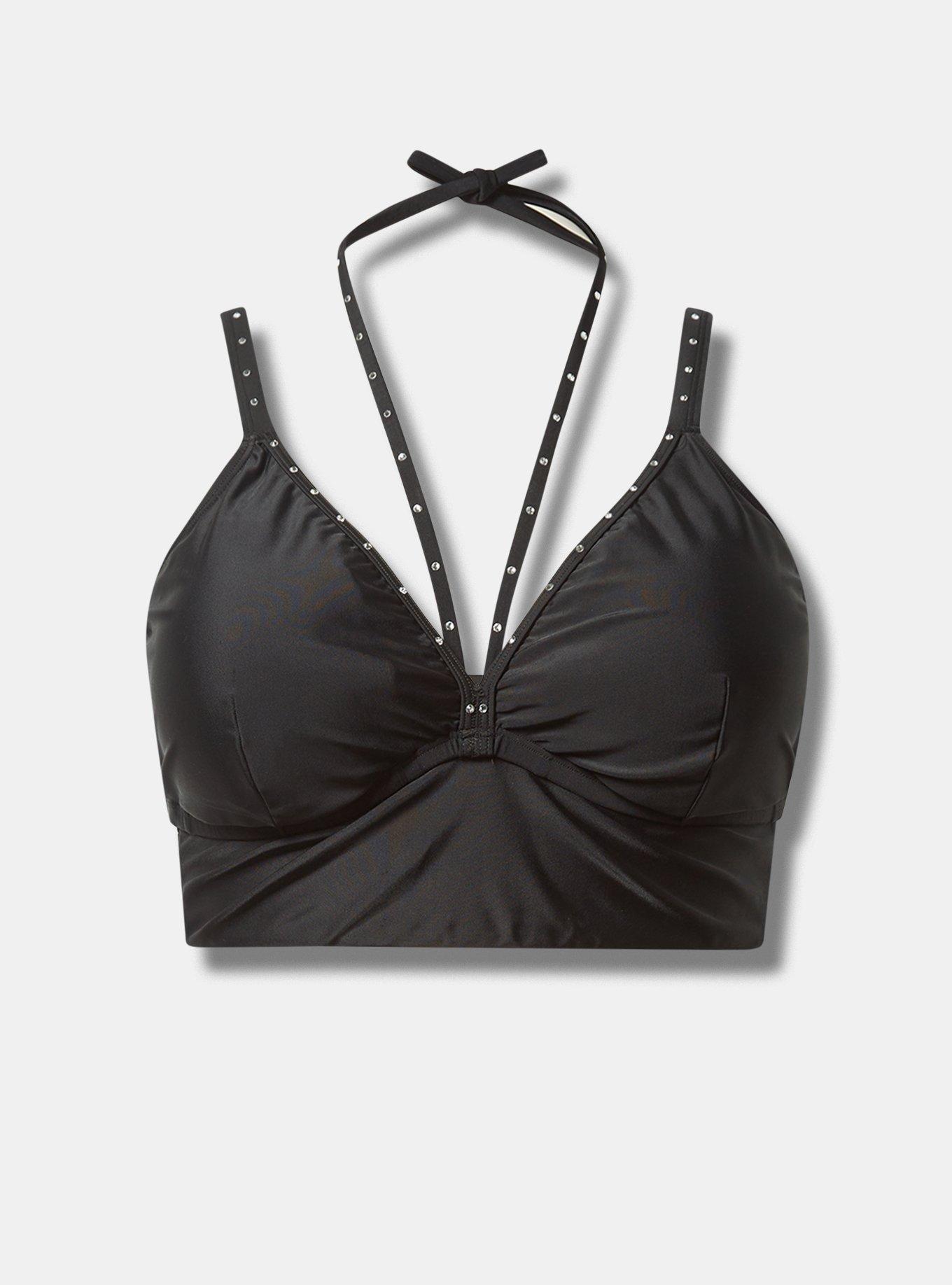 Plus Size - Wireless Rhinestone Triangle Bikini Top - Torrid