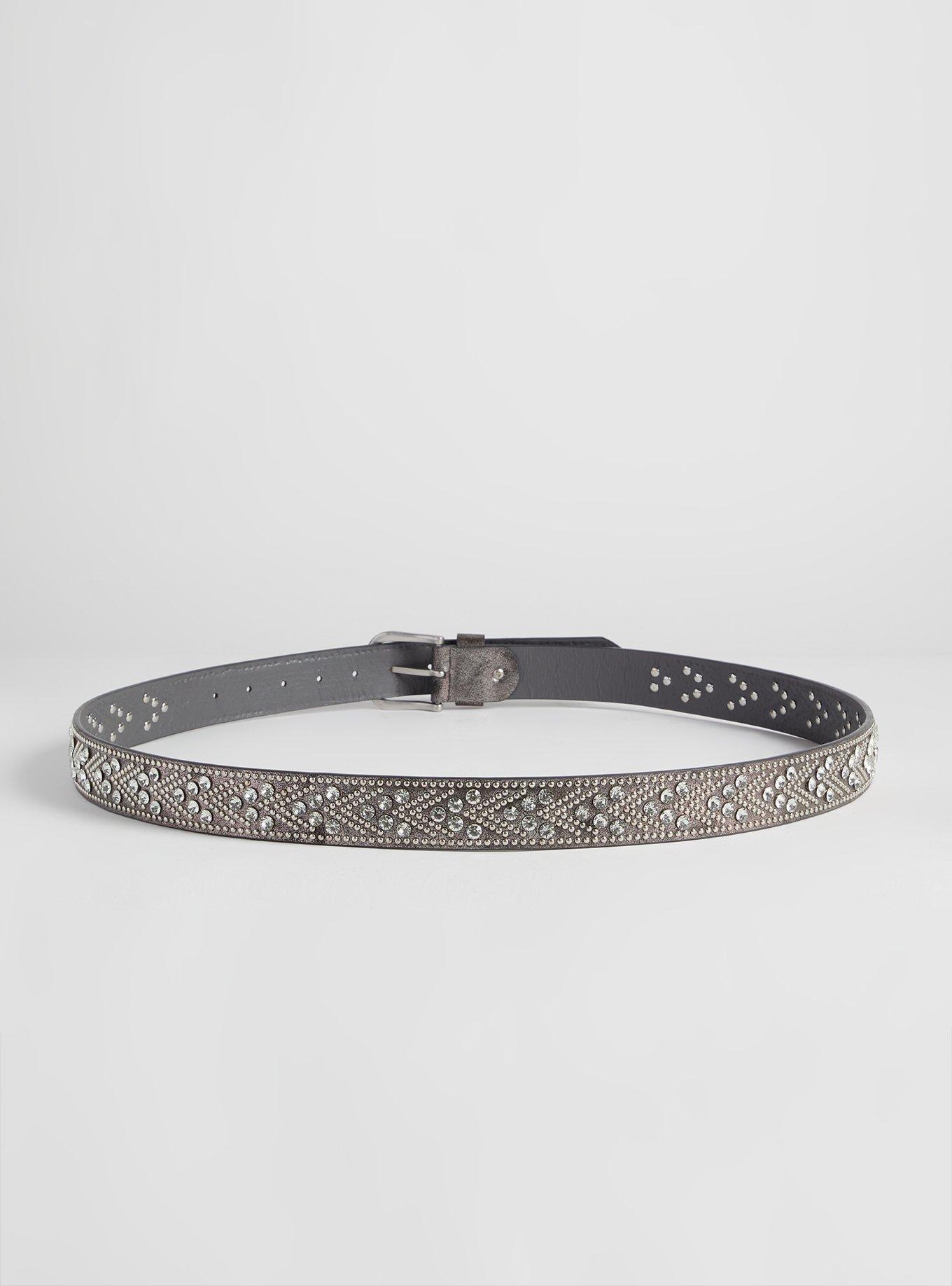 Plus Size - Rhinestone Studded Denim Belt - Torrid
