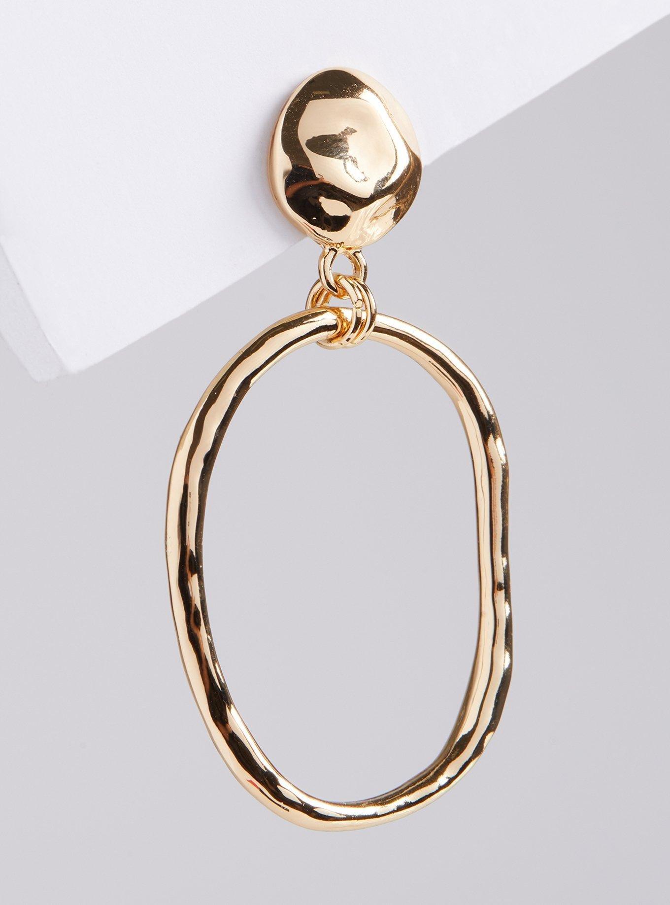 Plus Size - Oval Front Facing Hoop Earring - Torrid