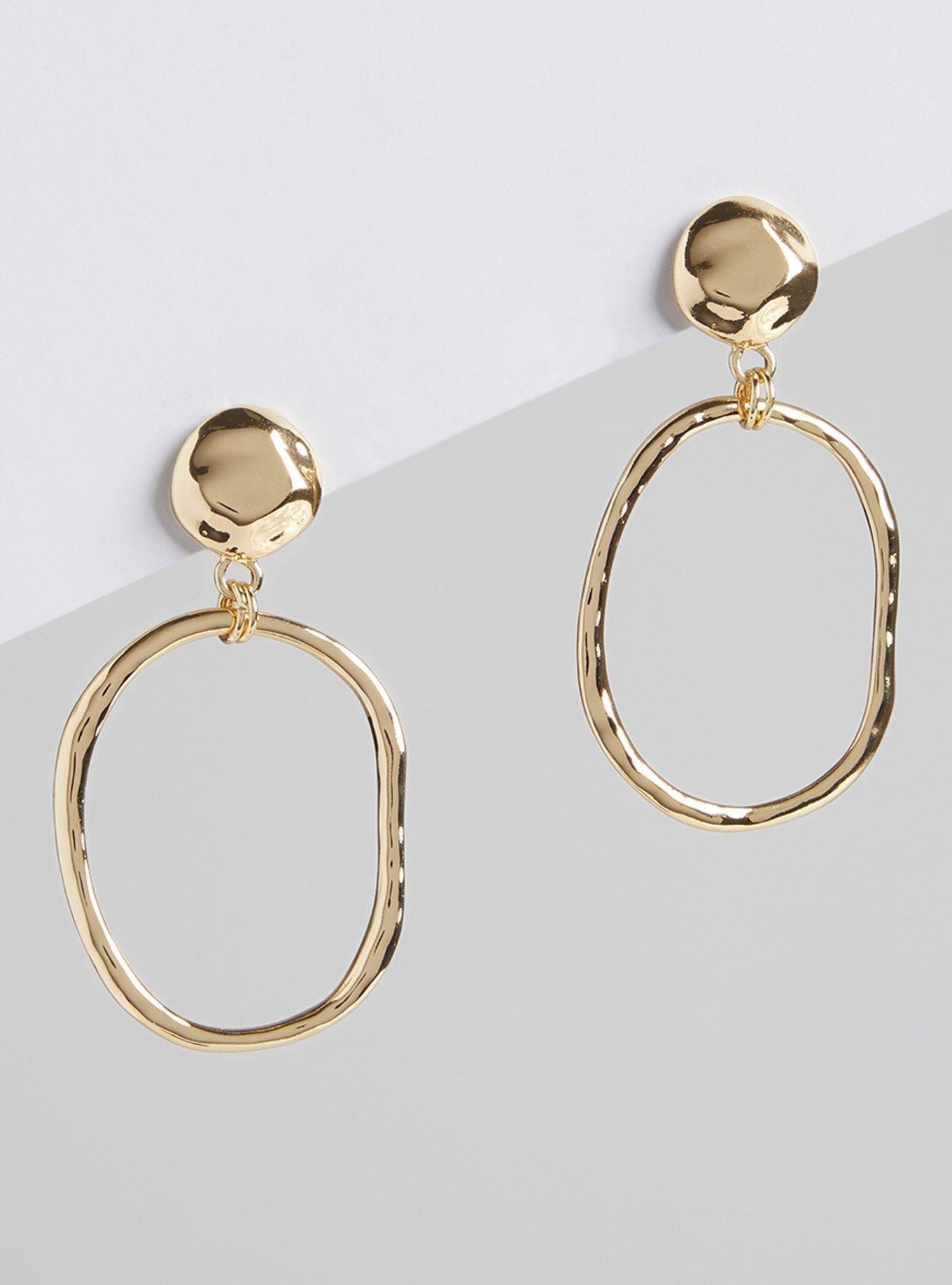 Plus Size - Oval Front Facing Hoop Earring - Torrid