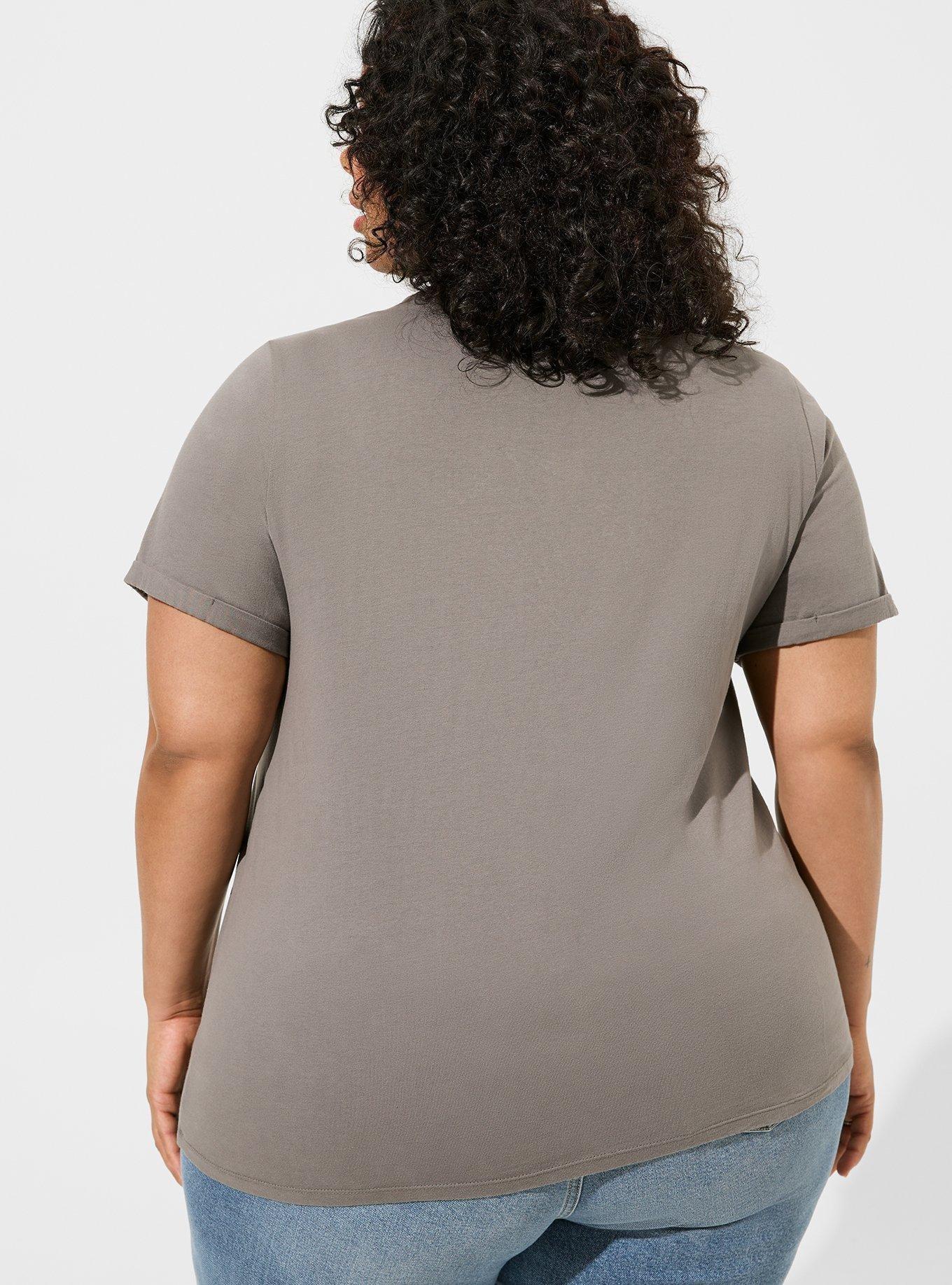 Plus Size - Embellished Heart Relaxed Heritage Jersey Destructed Tee ...