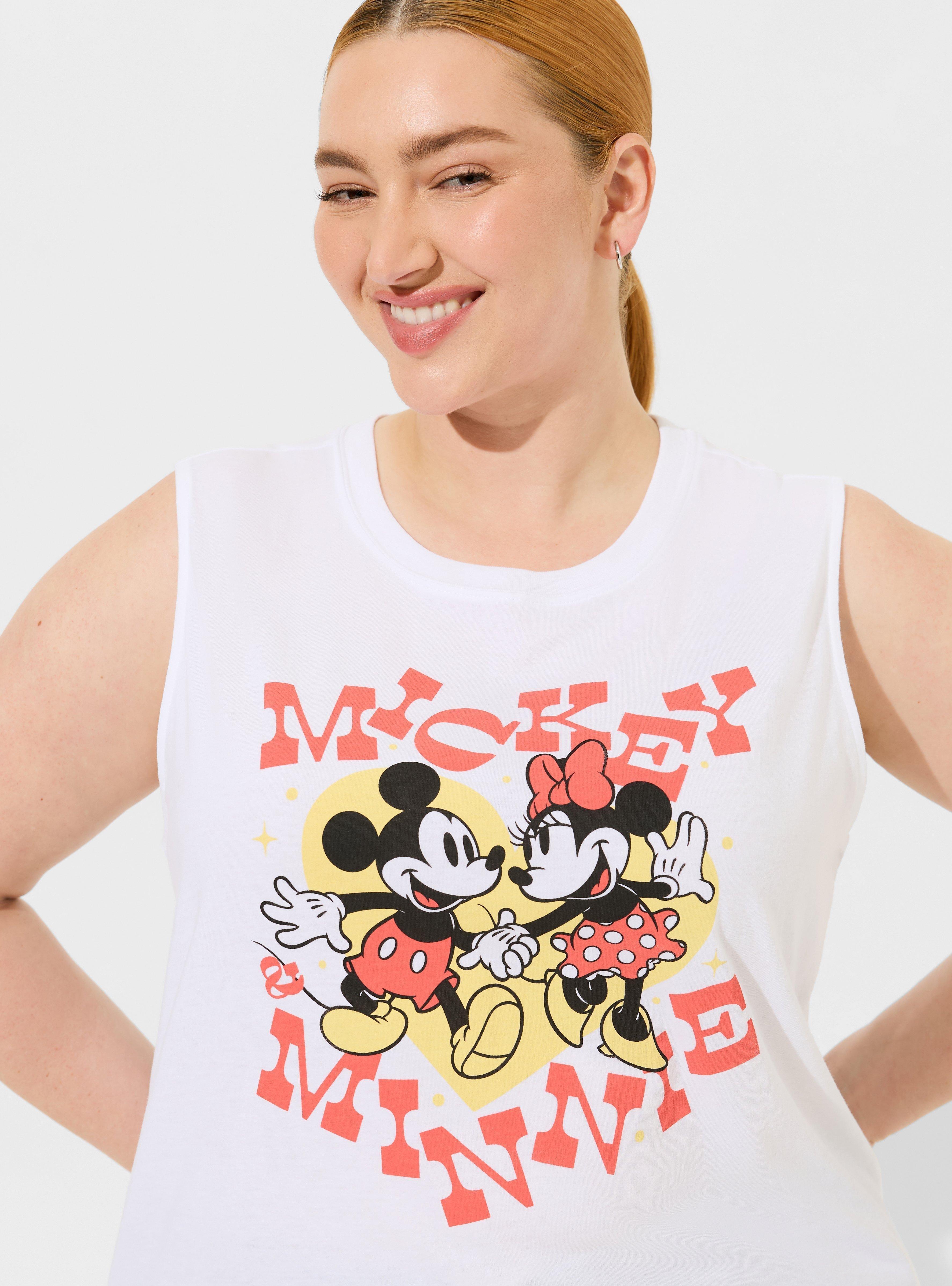 Plus Size - Mickey & Minnie Relaxed Fit Cotton Crew Tank - Torrid