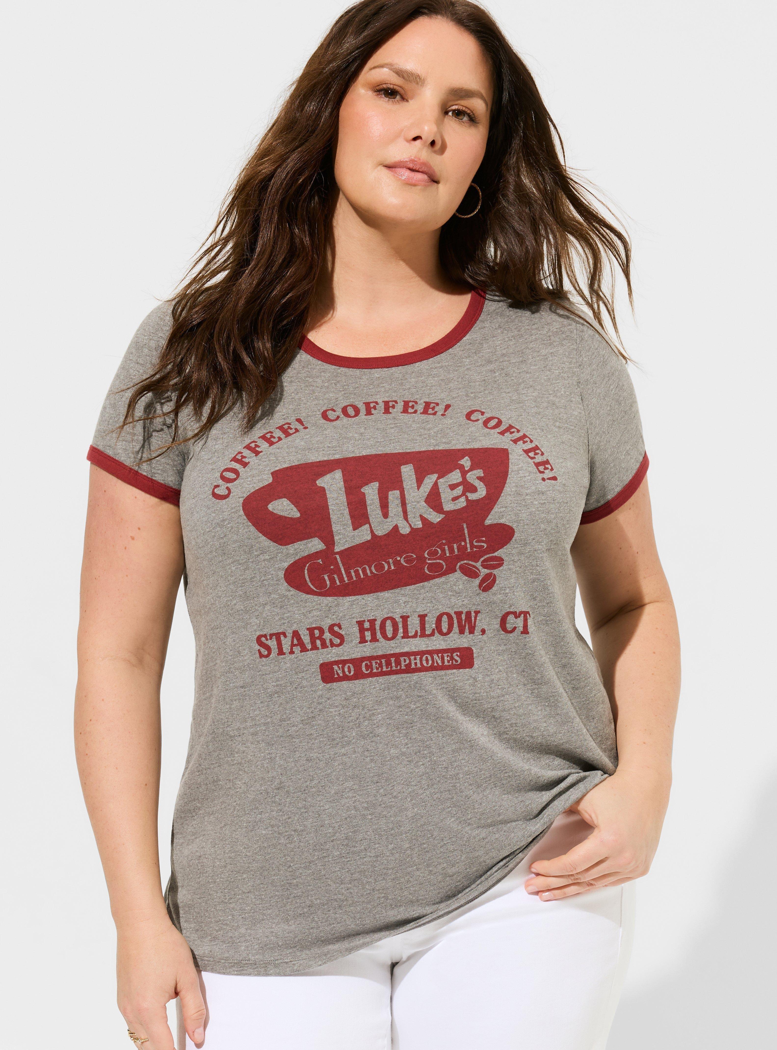 Plus Size - Gilmore Girls Luke's Diner Classic Fit Cotton Ringer Tee ...