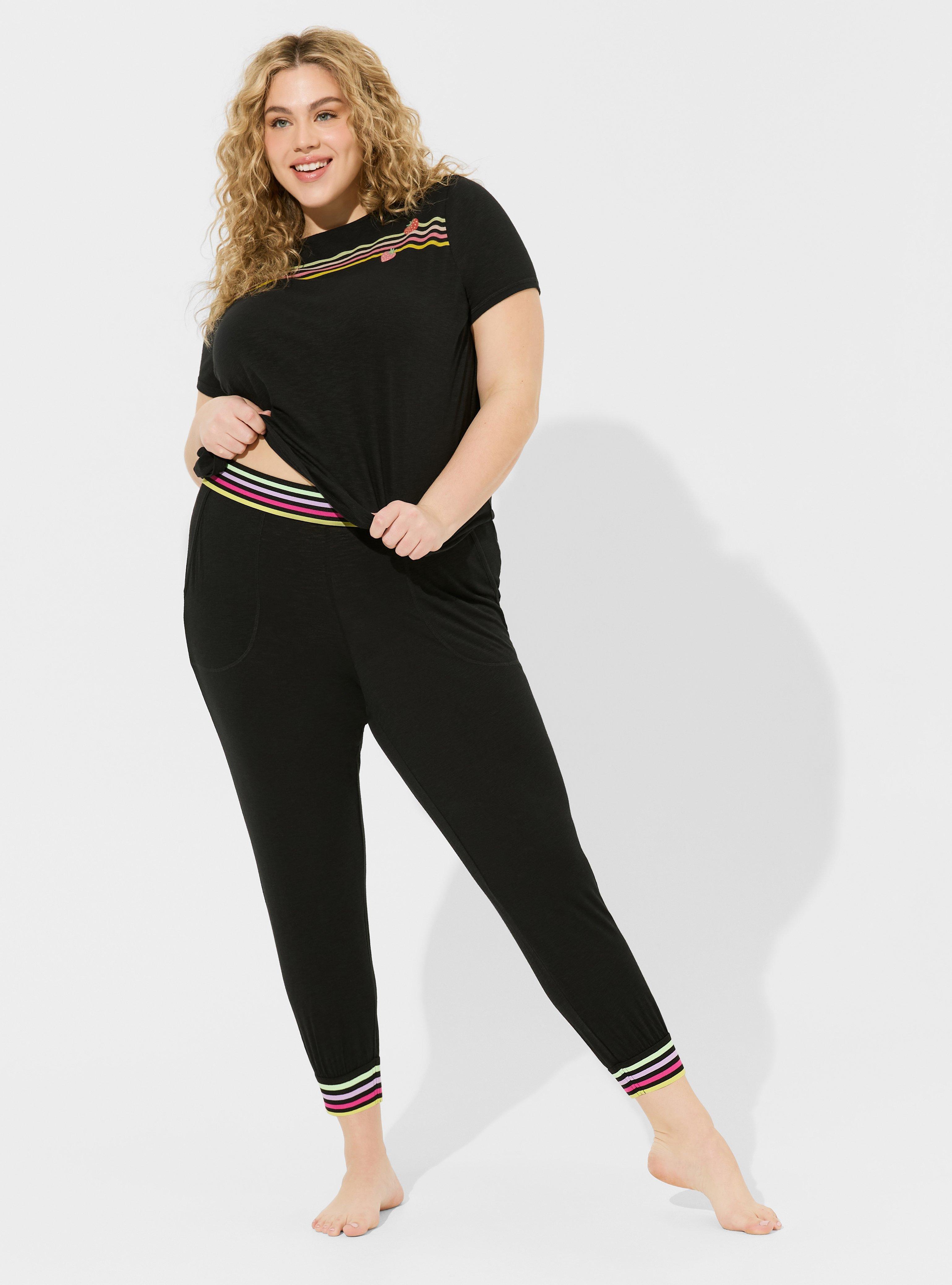 Plus Size - Vintage Slub Crop Elastic Band Sleep Jogger - Torrid