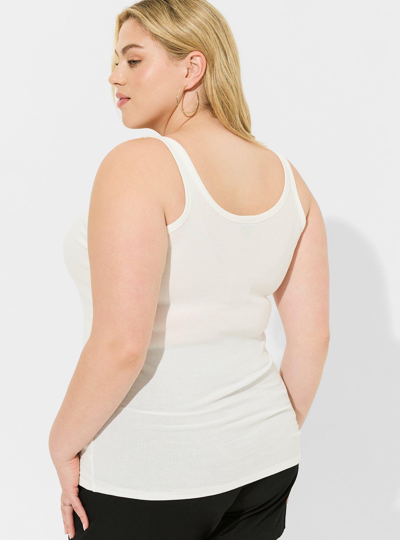 Plus Size - Cotton Modal Rib Double Scoop Neck Tank - Torrid