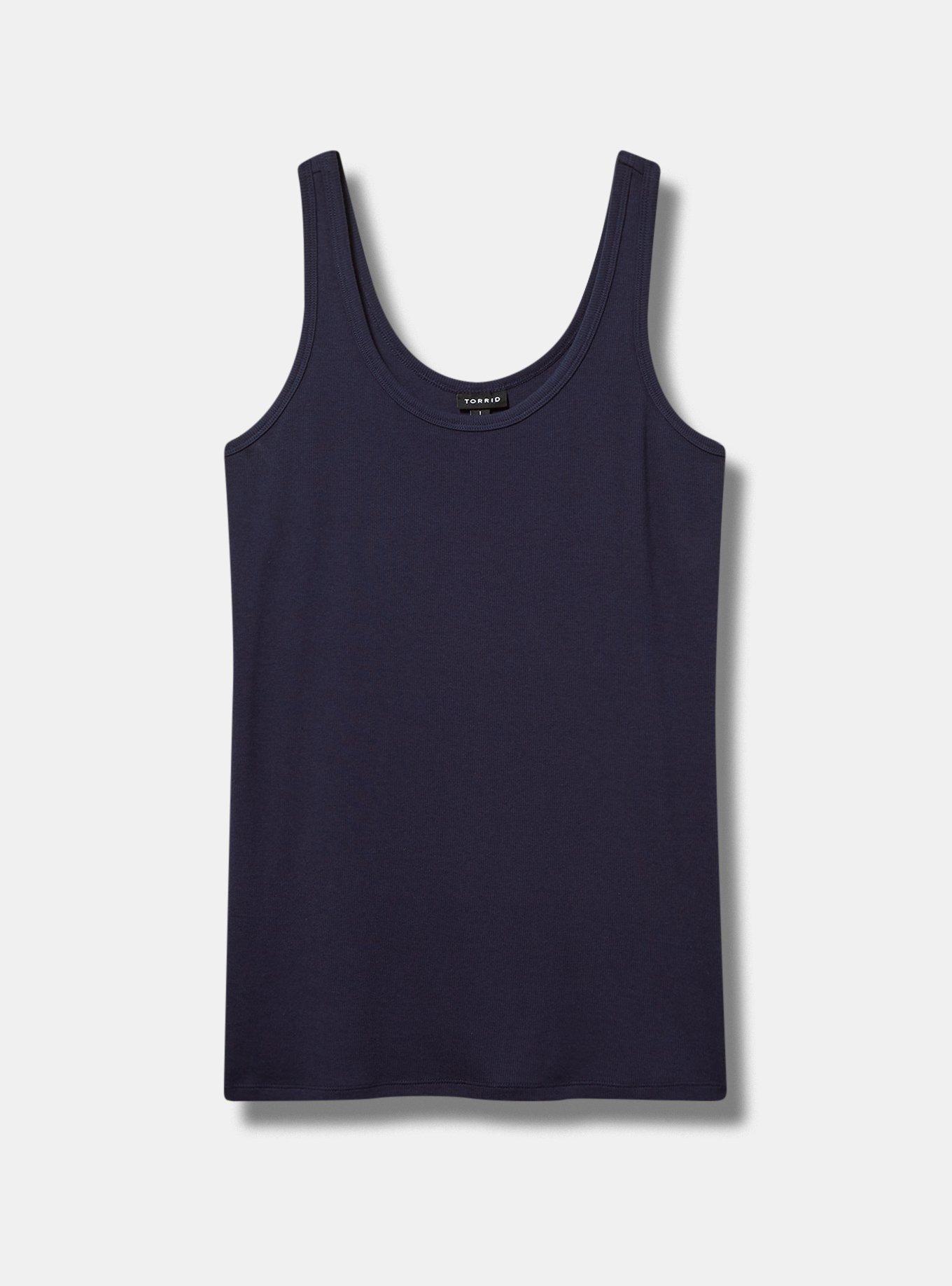 Plus Size - Cotton Modal Rib Double Scoop Neck Tank - Torrid
