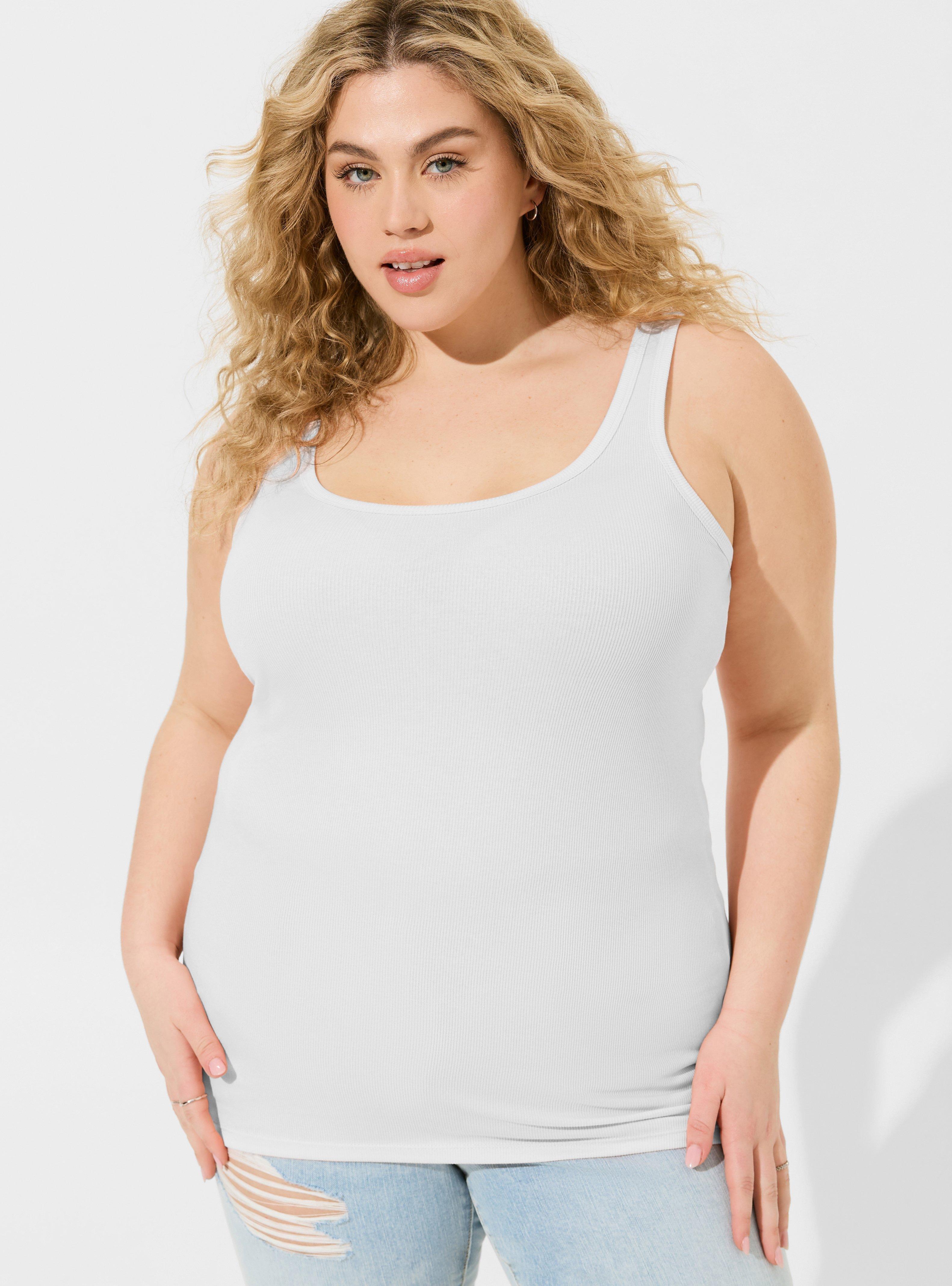 Plus Size - Cotton Modal Rib Double Scoop Neck Tank - Torrid