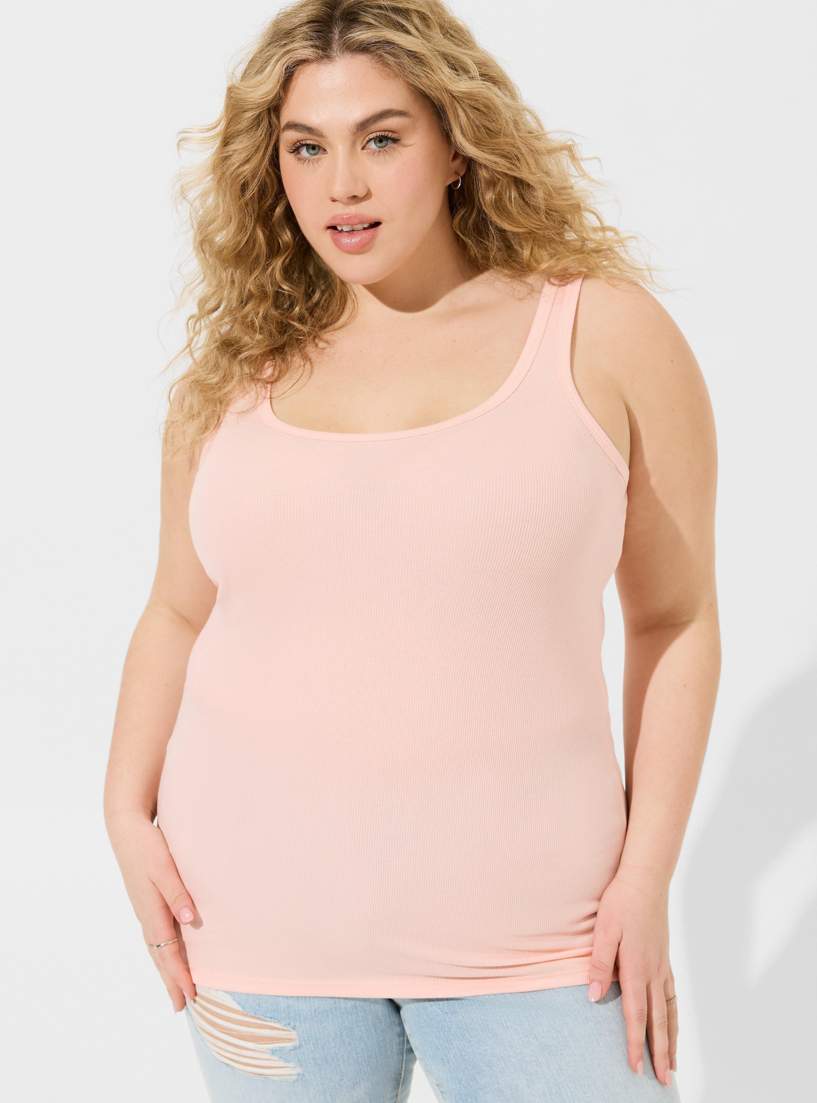 Plus Size - Cotton Modal Rib Double Scoop Neck Tank - Torrid