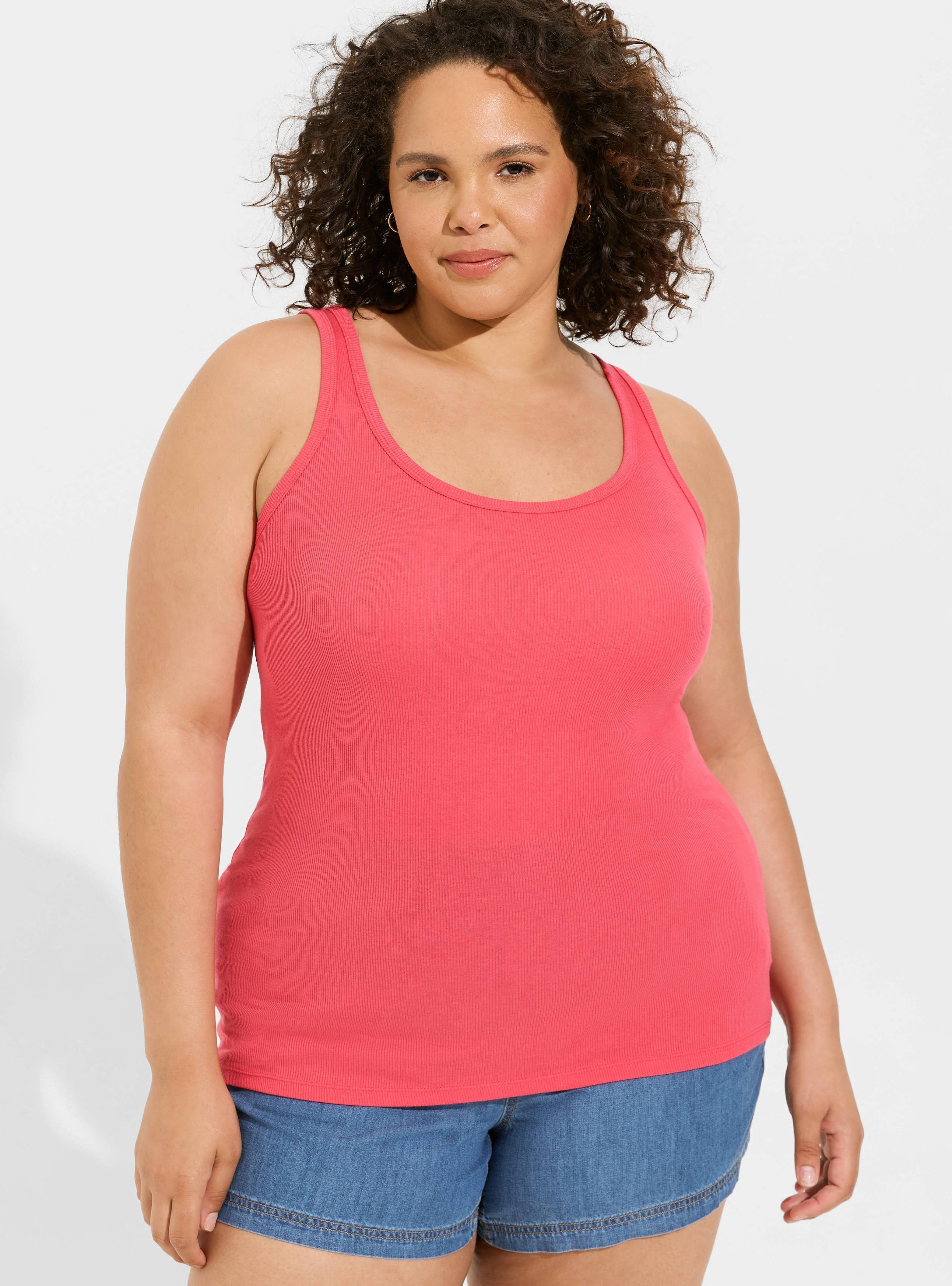 Plus Size - Cotton Modal Rib Double Scoop Neck Tank - Torrid