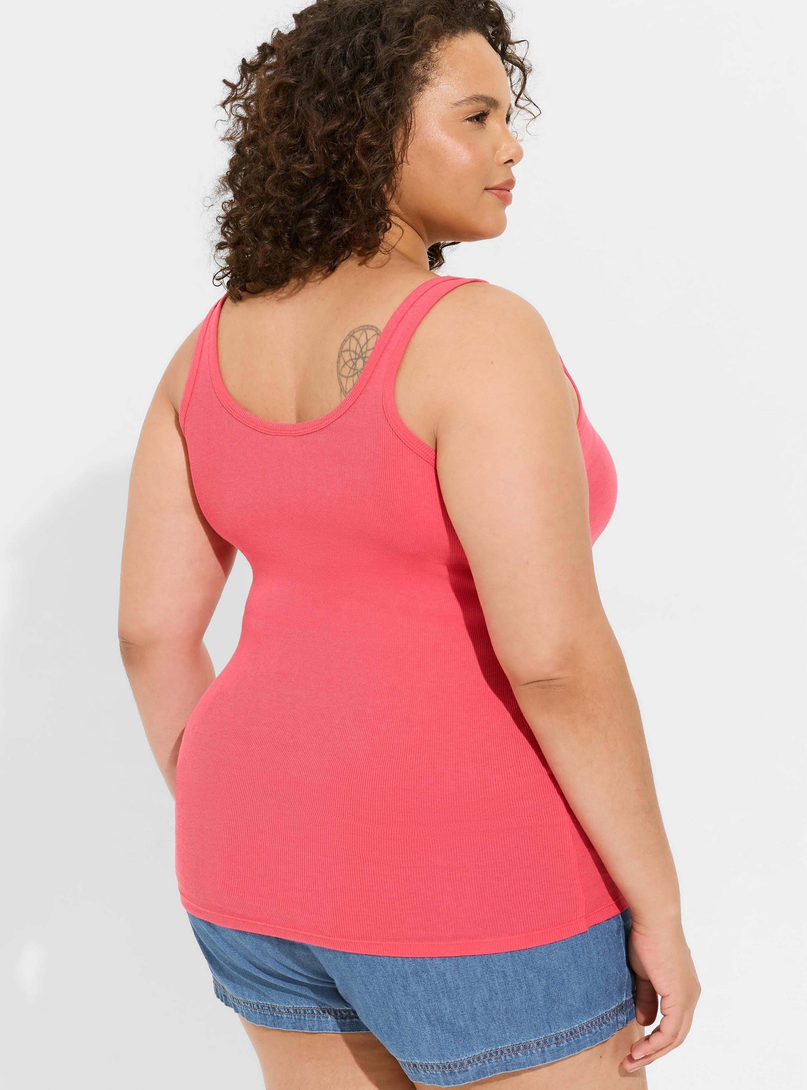 Plus Size - Cotton Modal Rib Double Scoop Neck Tank - Torrid
