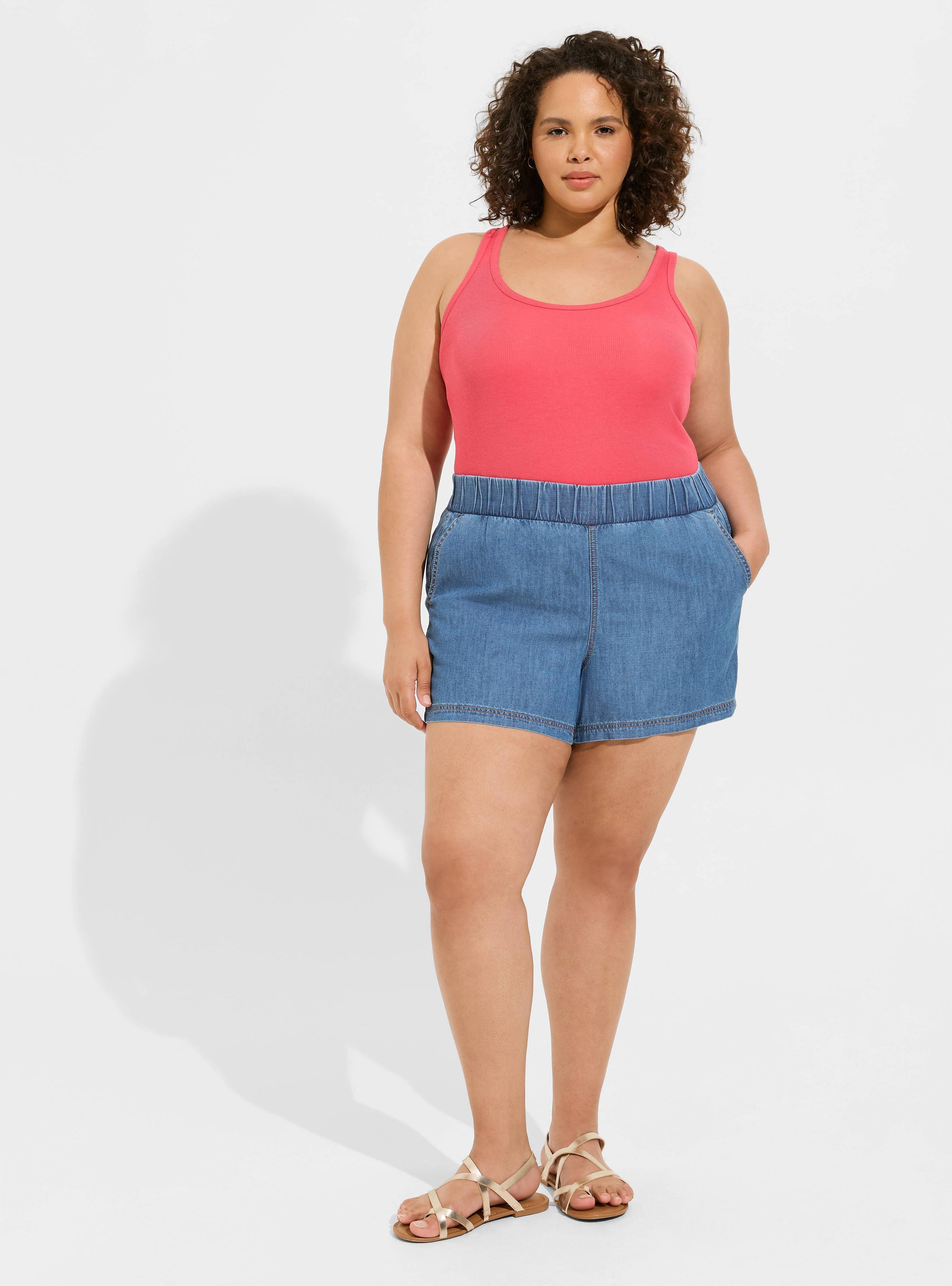 Plus Size - Cotton Modal Rib Double Scoop Neck Tank - Torrid