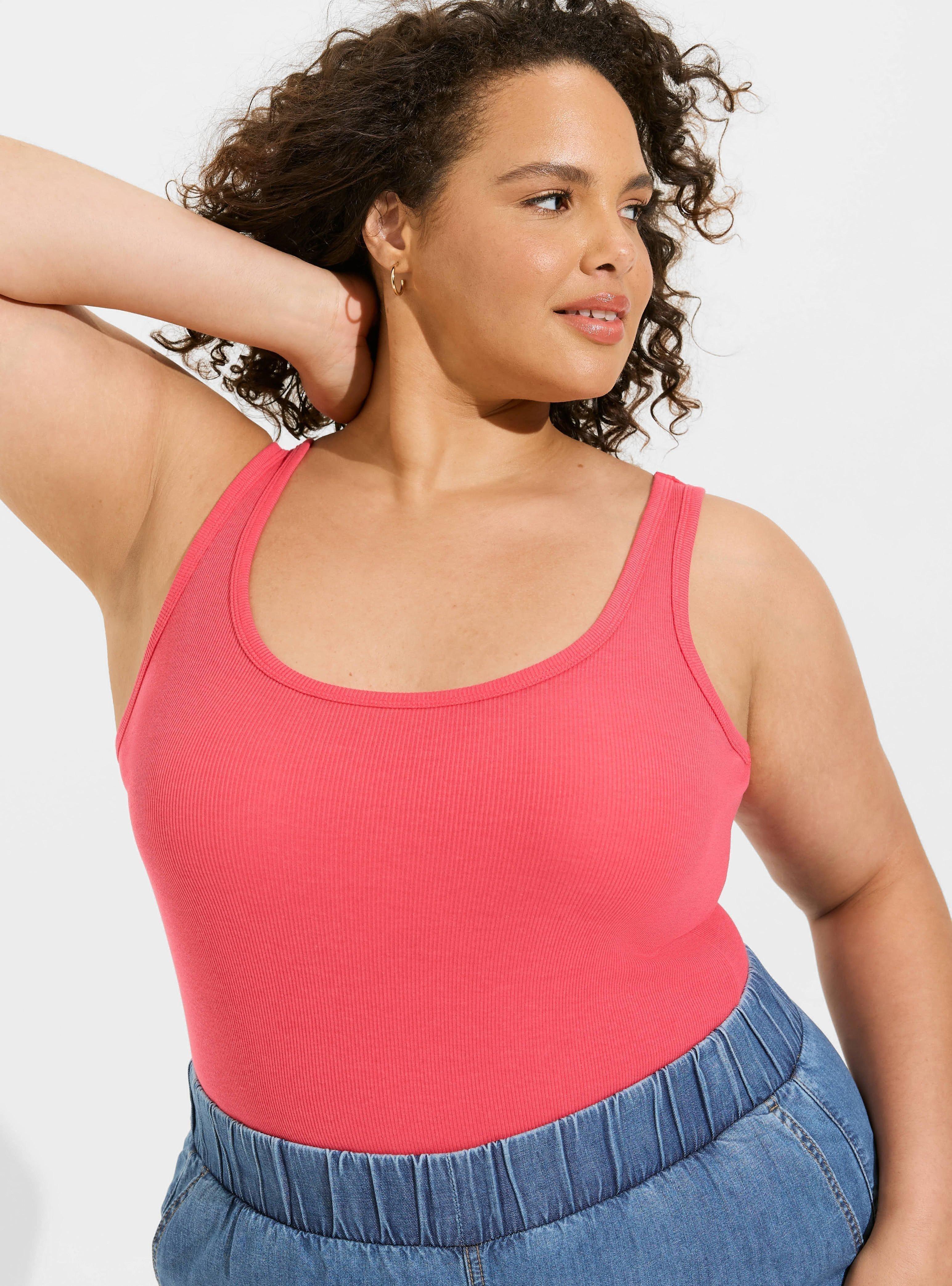 Plus Size - Cotton Modal Rib Double Scoop Neck Tank - Torrid