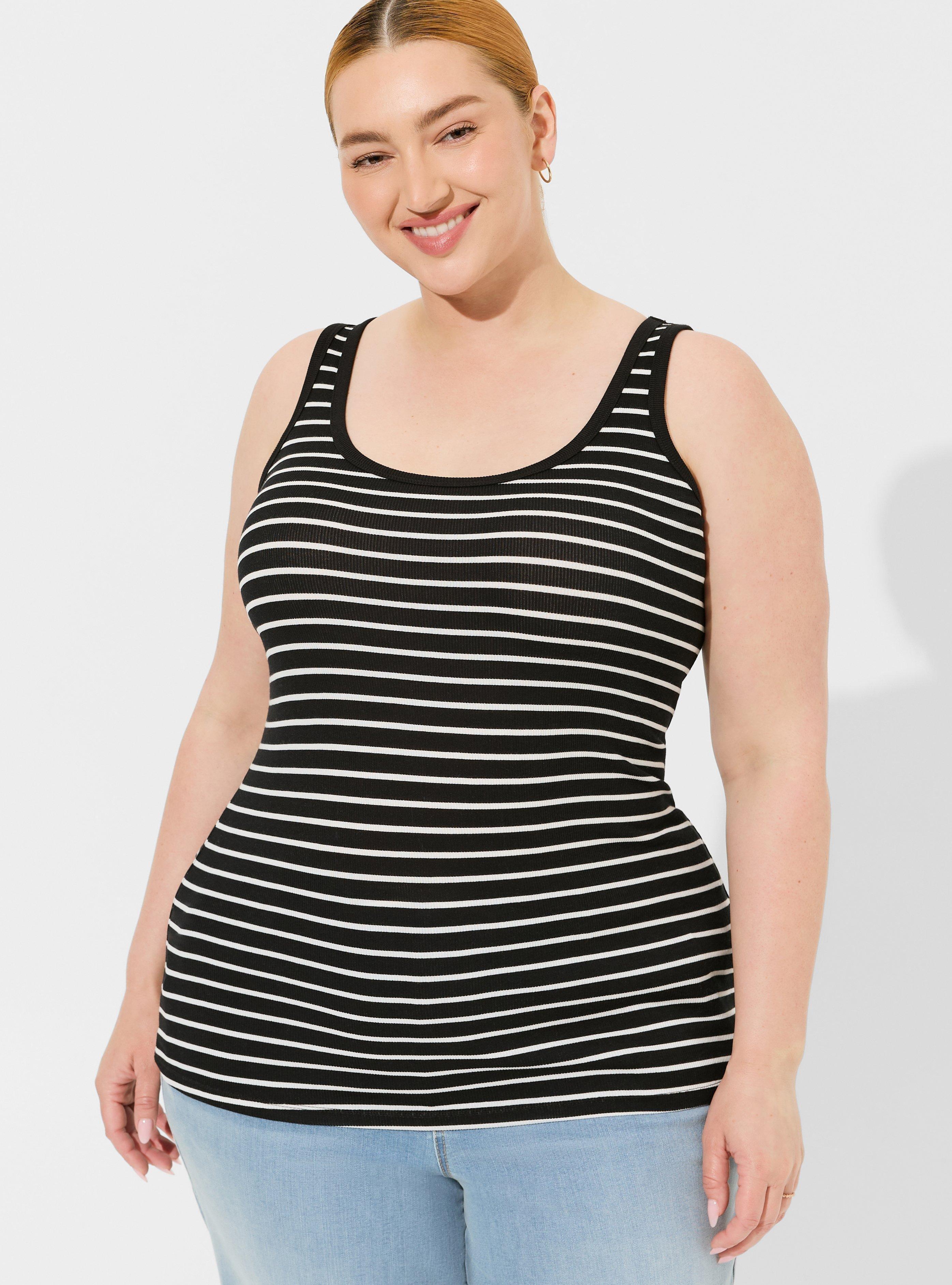 Plus Size - Cotton Modal Rib Double Scoop Neck Tank - Torrid