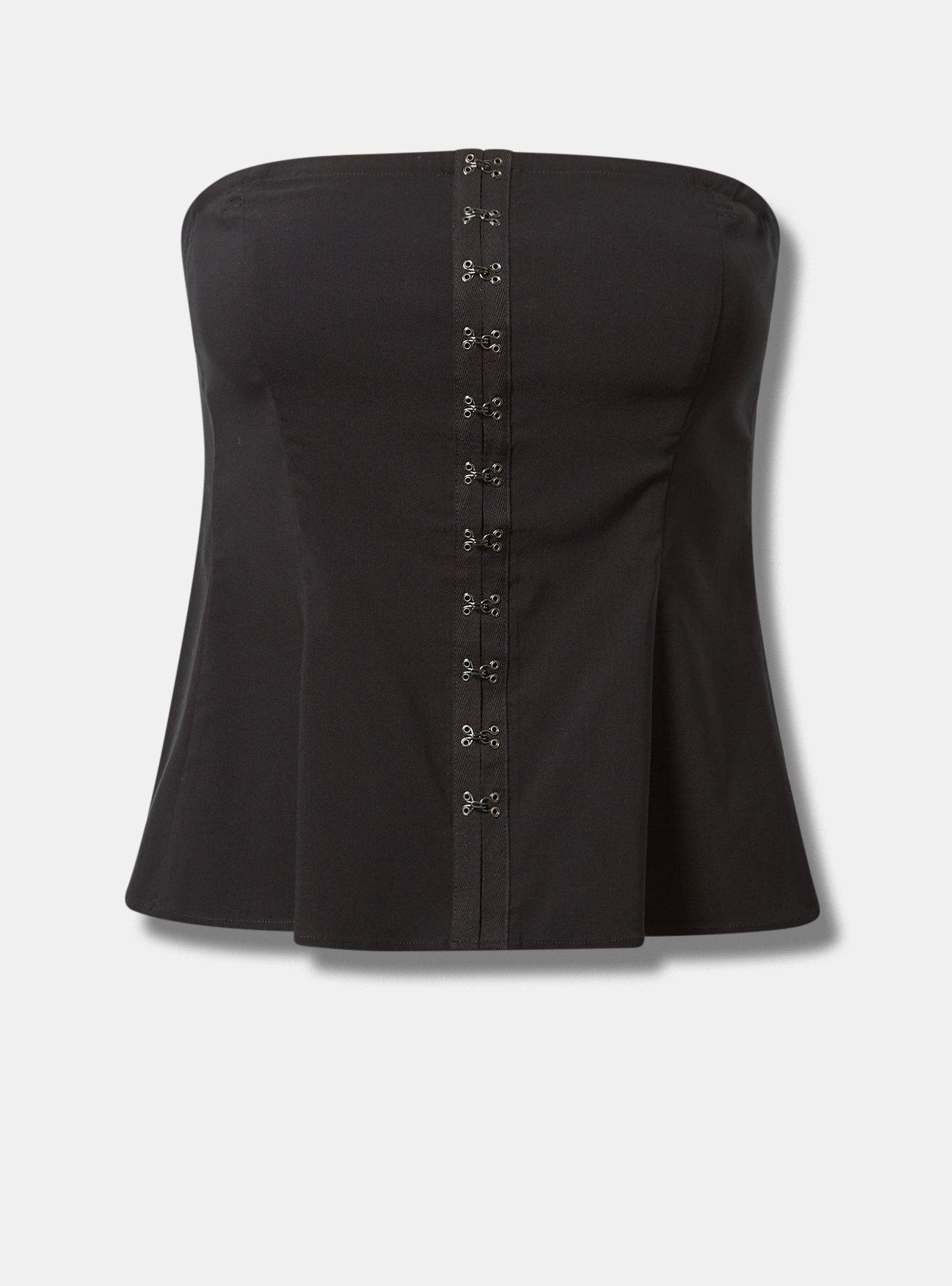 Plus Size - Fit And Flare Button Up Strapless Crop Top - Torrid