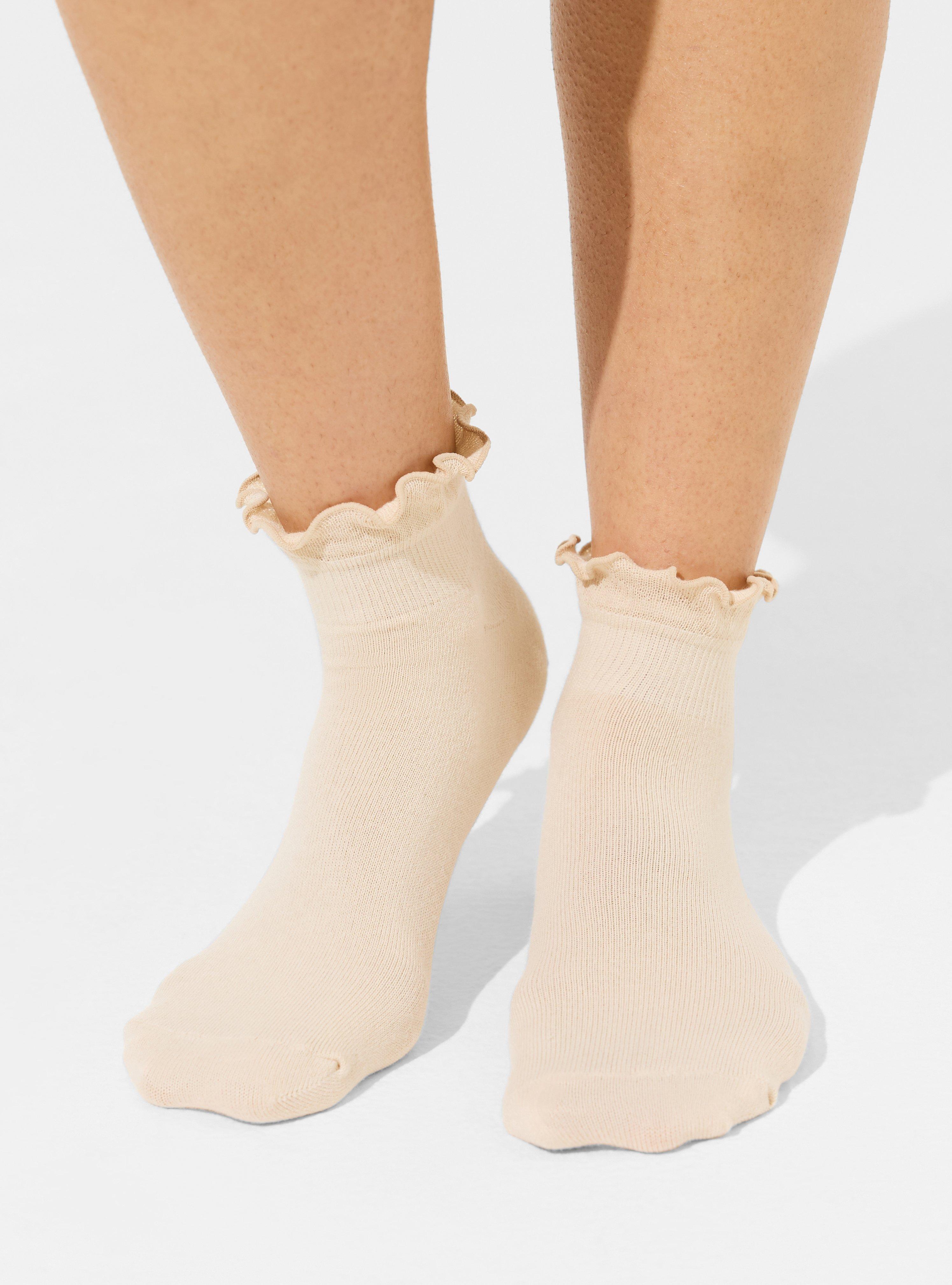Plus Size - Ruffle Quarter Crew 2 Pack Socks - Torrid
