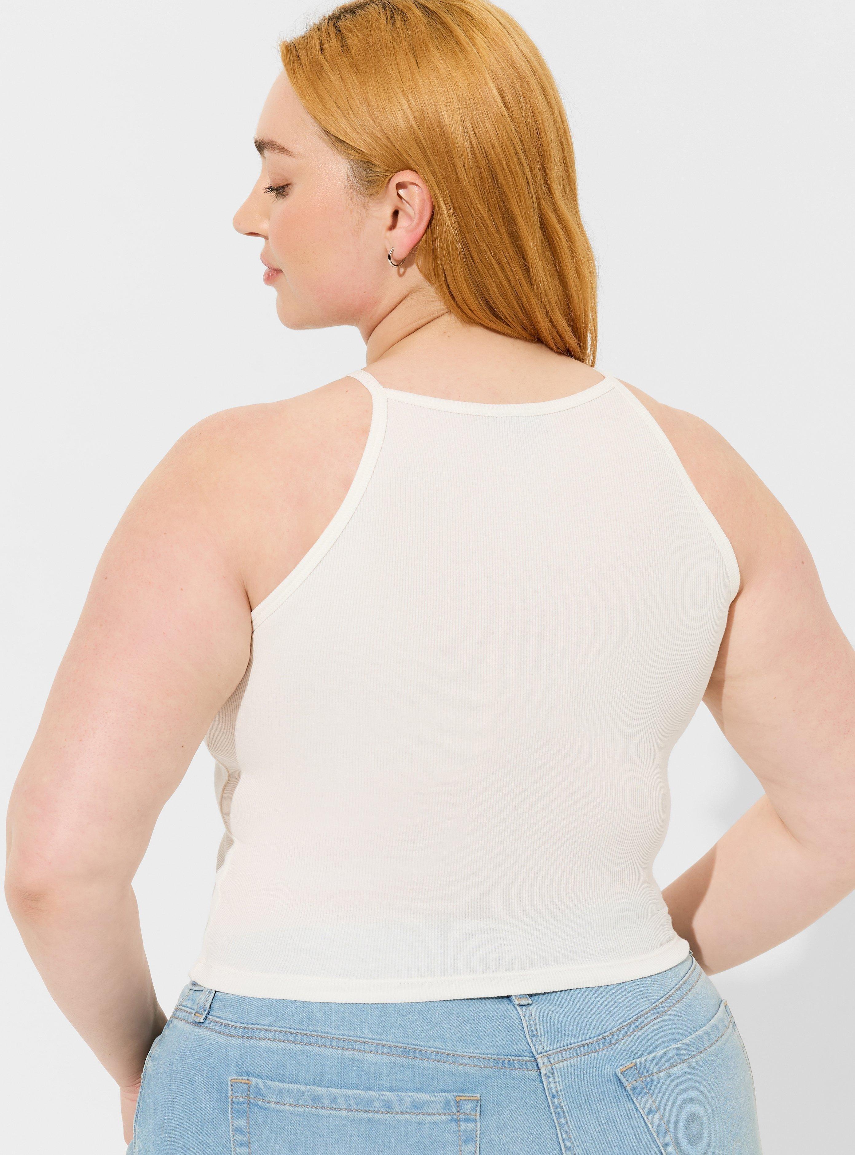 Plus Size - Butterfly Everyday Rib Goddess Neck Crop Top - Torrid