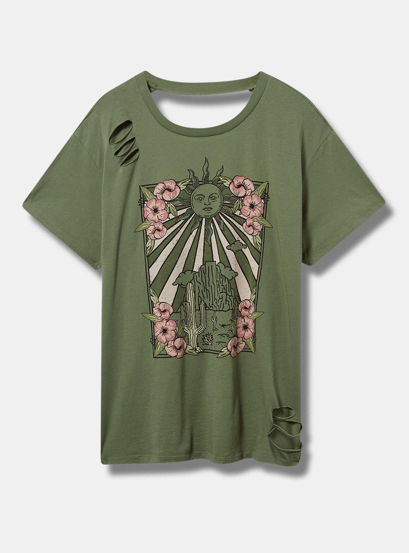 Plus Size - Floral Desert Relaxed Fit Heritage Jersey Distressed Tee ...