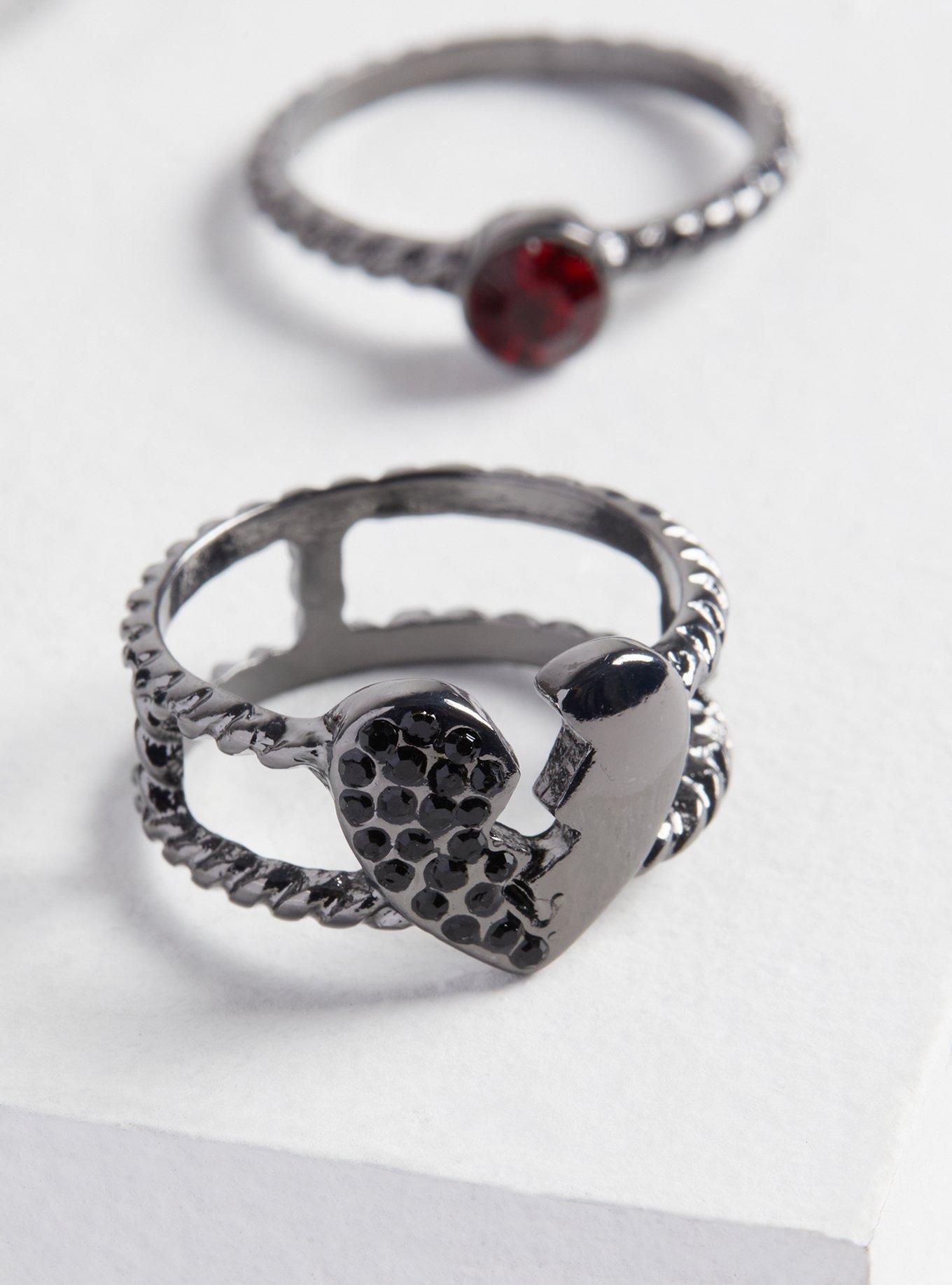 Plus Size - Heart and Rosette Ring Set - Torrid