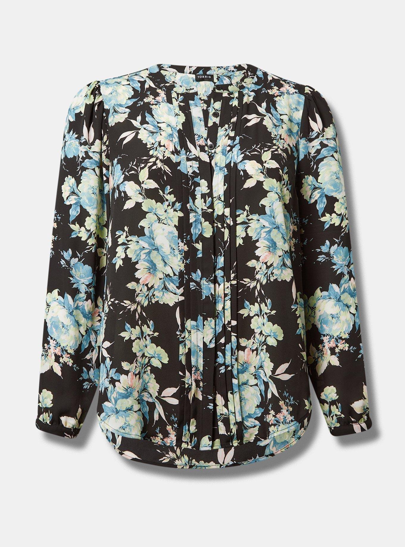 Plus Size - Georgette Pintuck Long Sleeve Blouse - Torrid