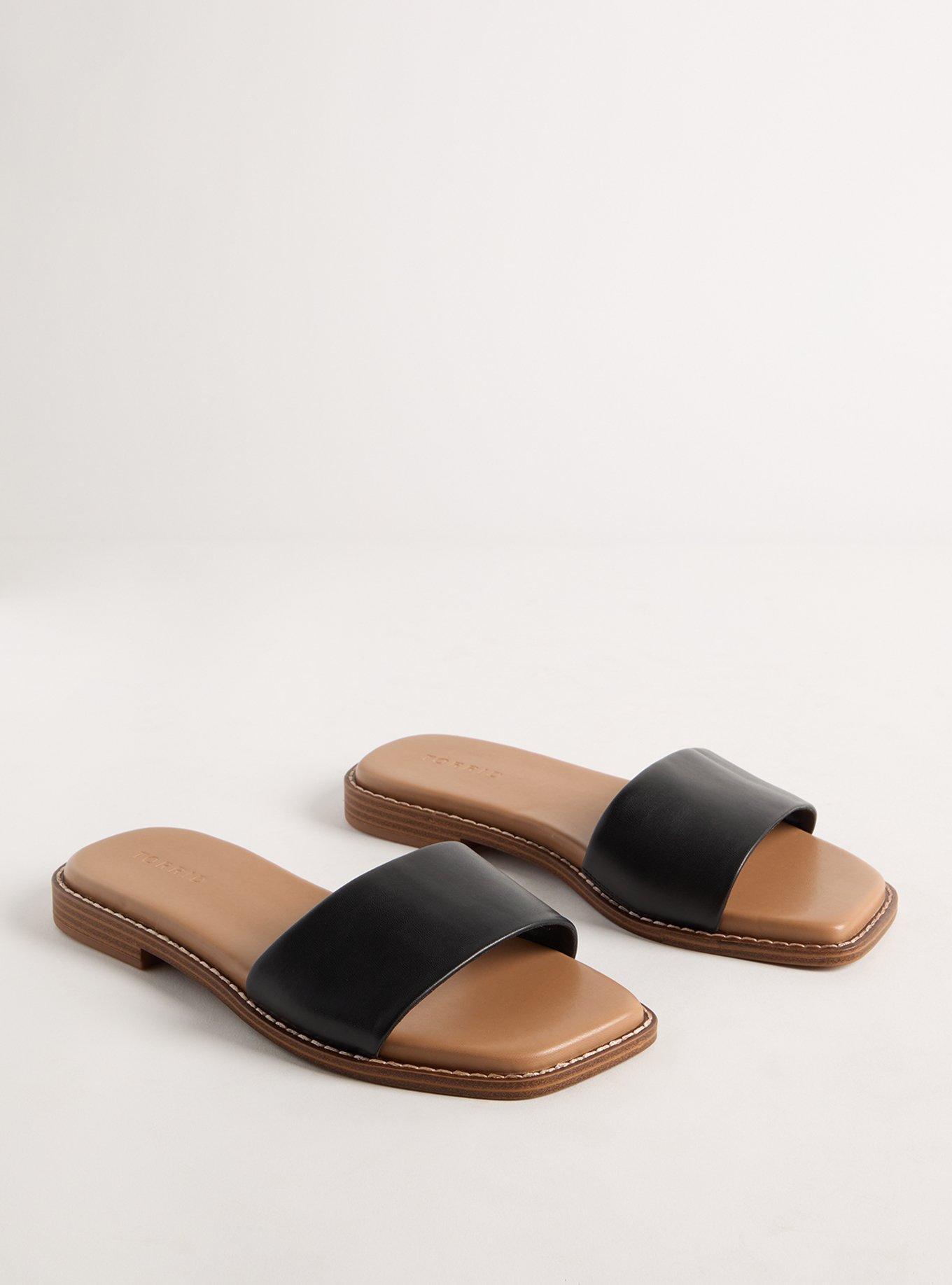 Plus Size - Single Band Square Toe Slide (WW) - Torrid