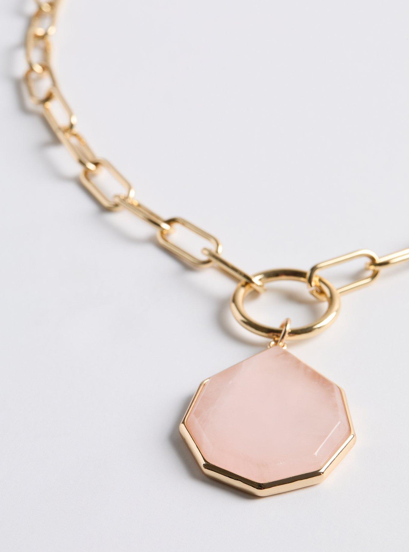 Plus Size - Stone Link Pendant Necklace - Torrid