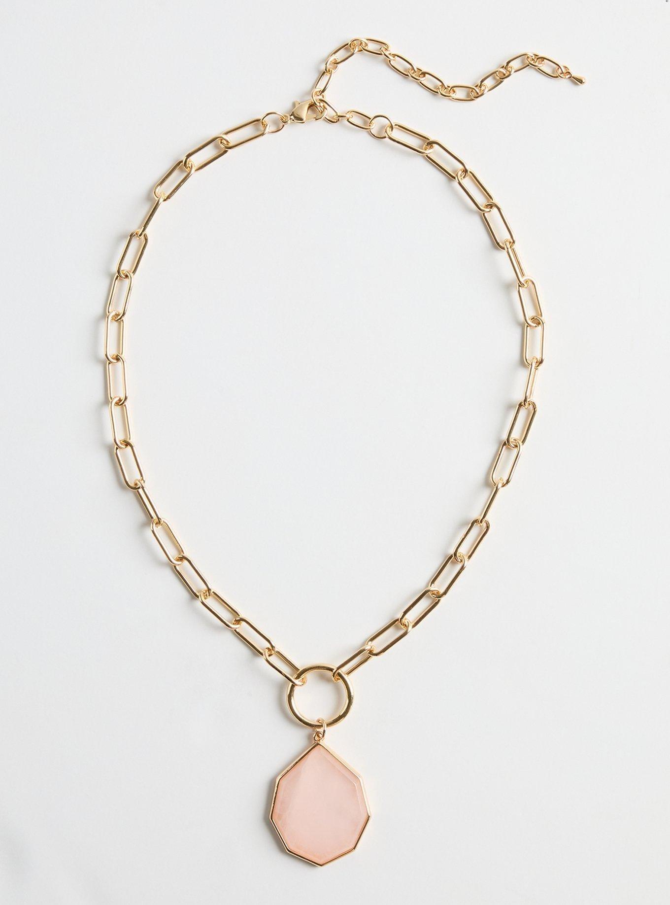 Plus Size - Stone Link Pendant Necklace - Torrid