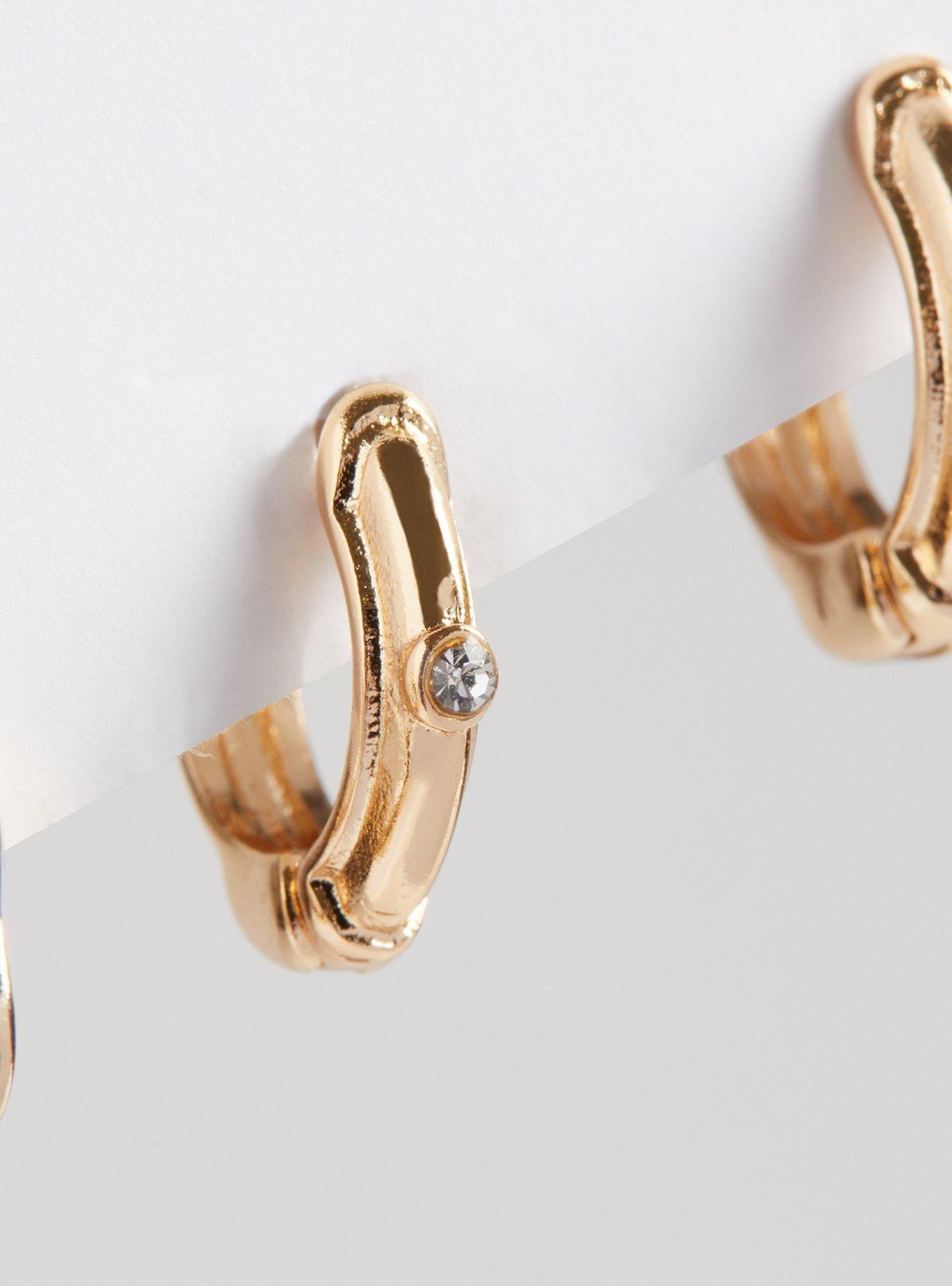 Plus Size - Mini Pave Hoop Earring Set - Torrid