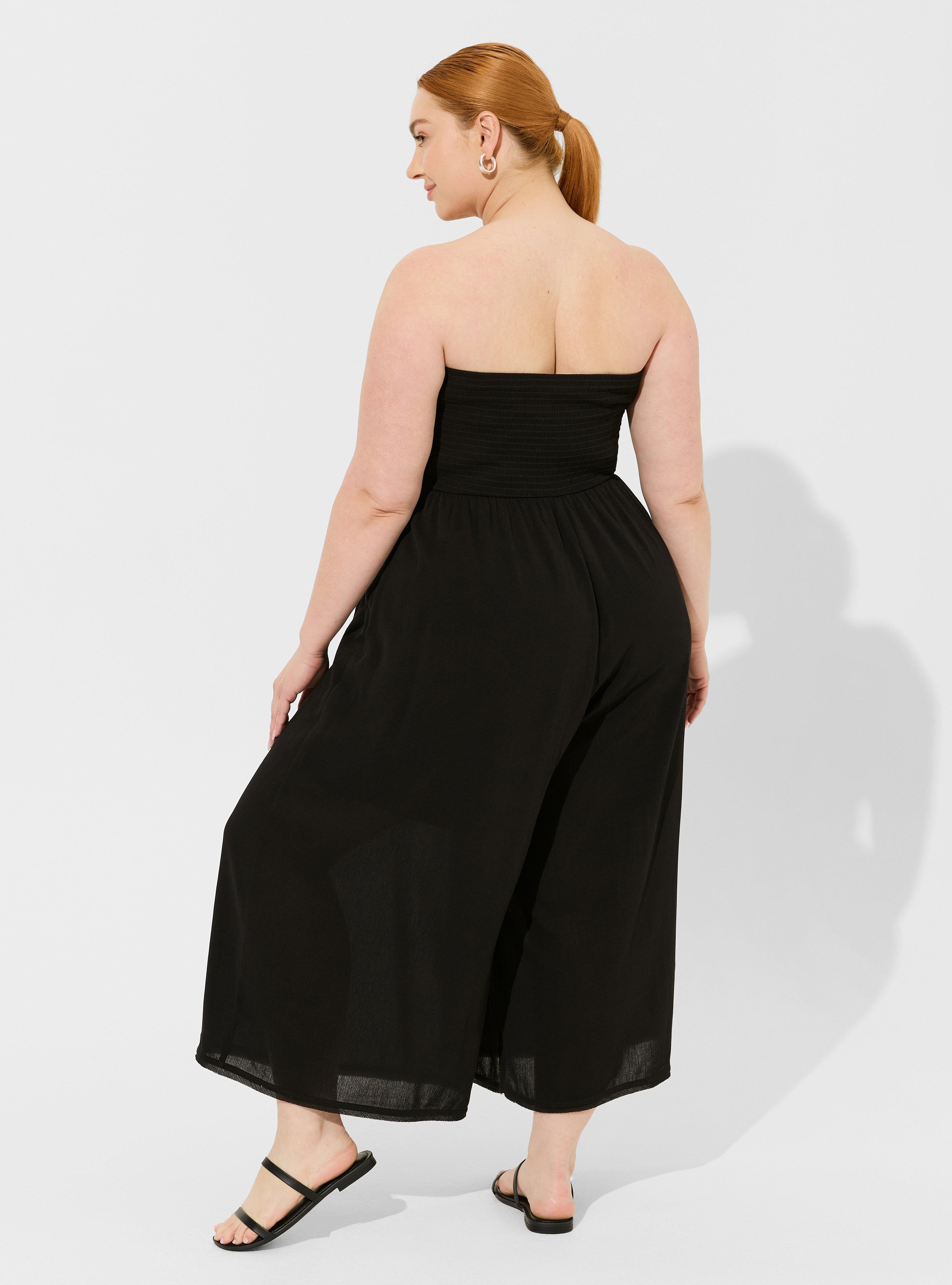 Plus Size - Washable Gauze Drape Leg Cover-Up Jumpsuit - Torrid