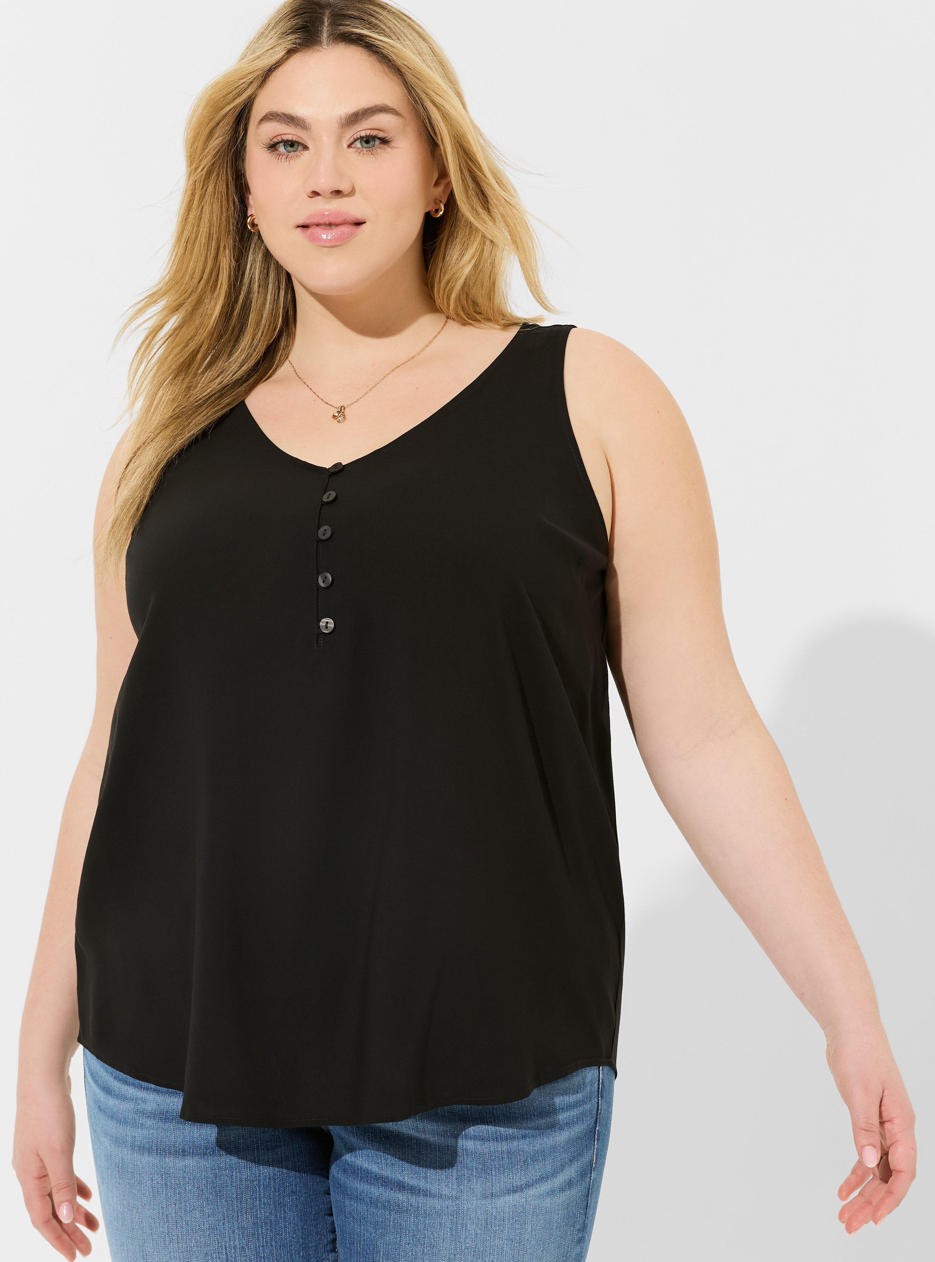 Plus Size - Challis Sleeveless V-Neck Tank - Torrid