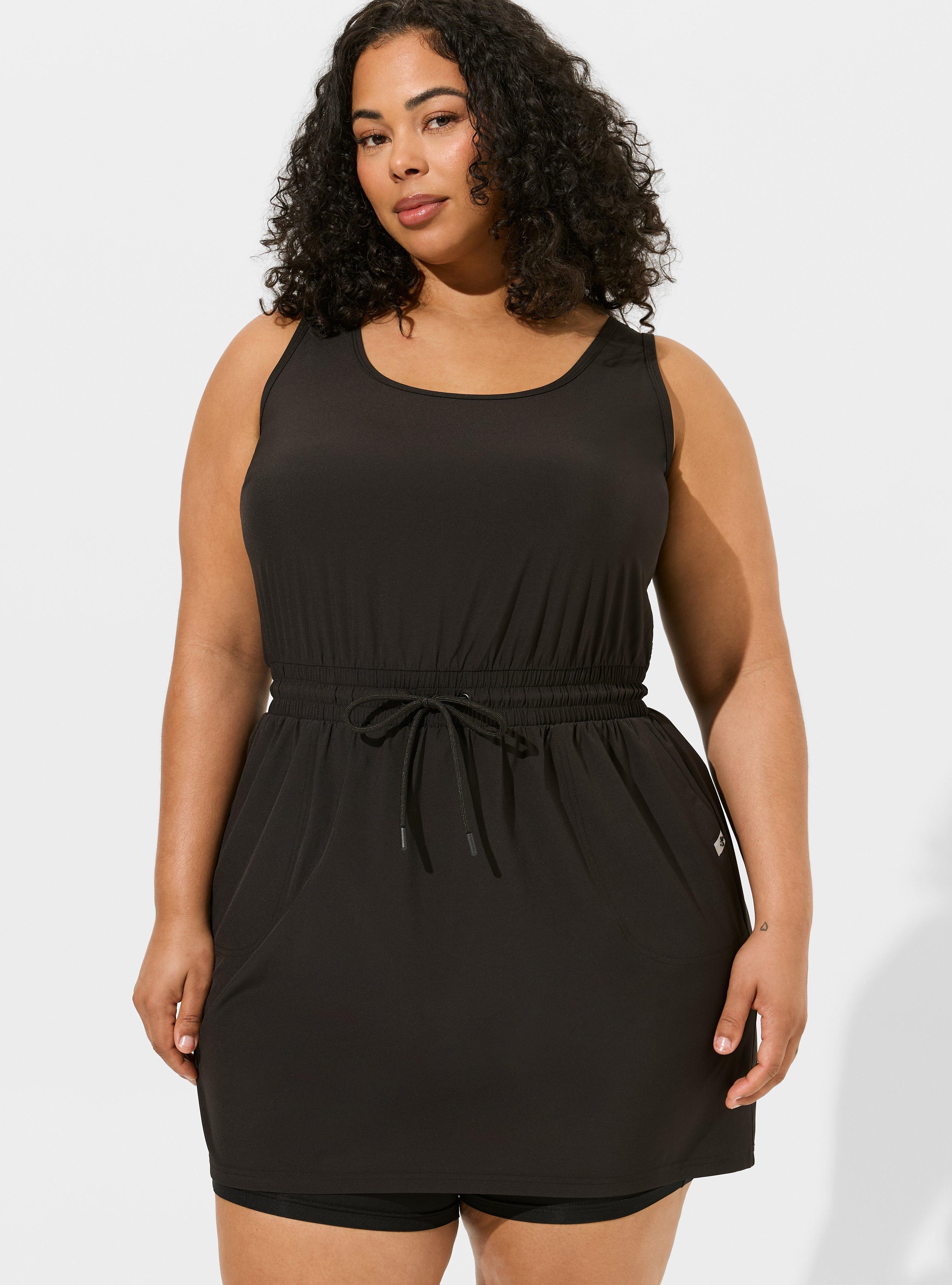 Plus Size - Stretch Woven Mini 2fer Active Dress With Bike Short - Torrid