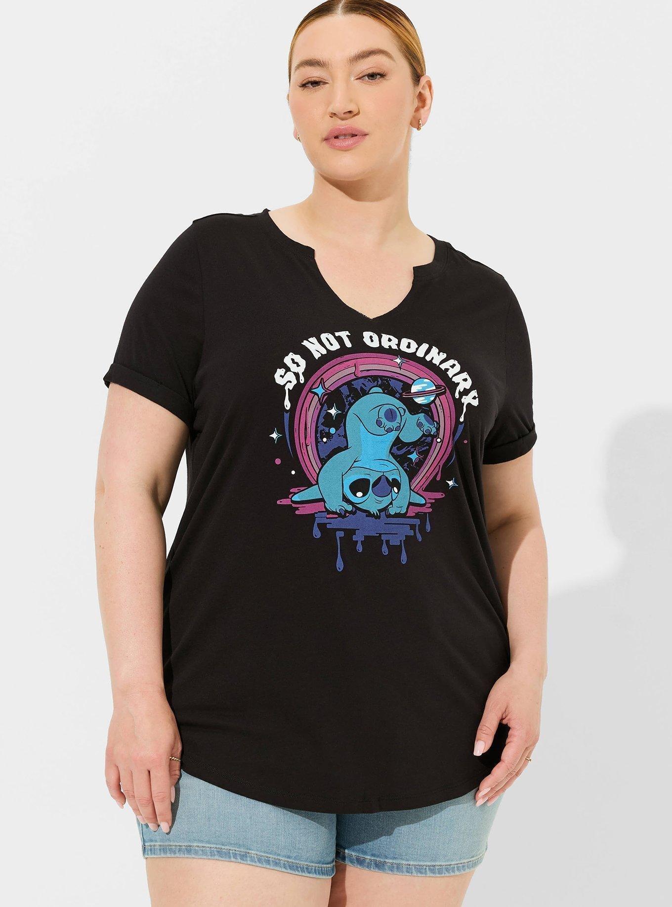Plus Size - Disney Stitch Classic Fit Cotton Clip Neck Top - Torrid