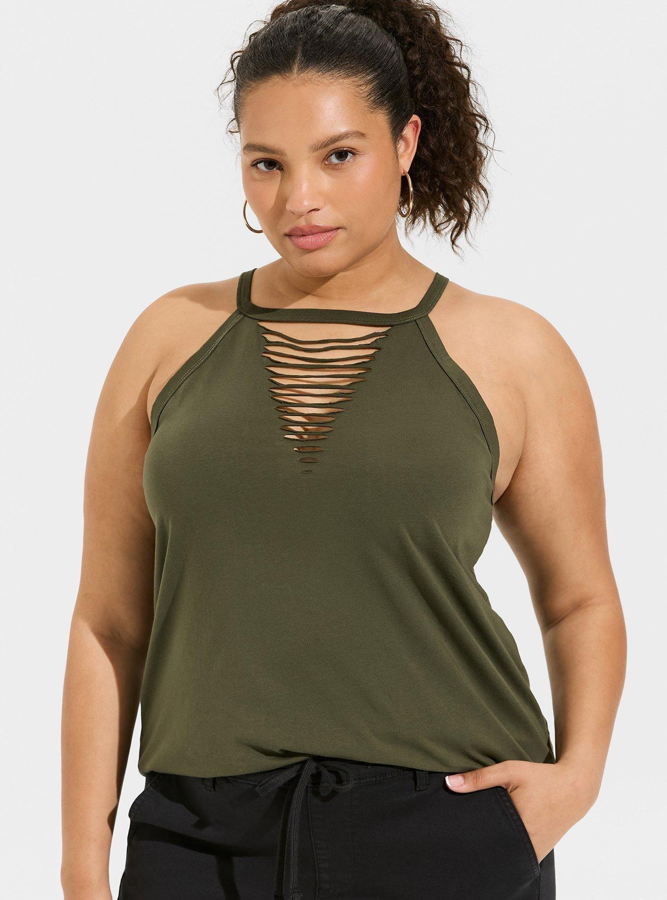 Plus Size - Vintage Cotton High Neck Slash Cami - Torrid