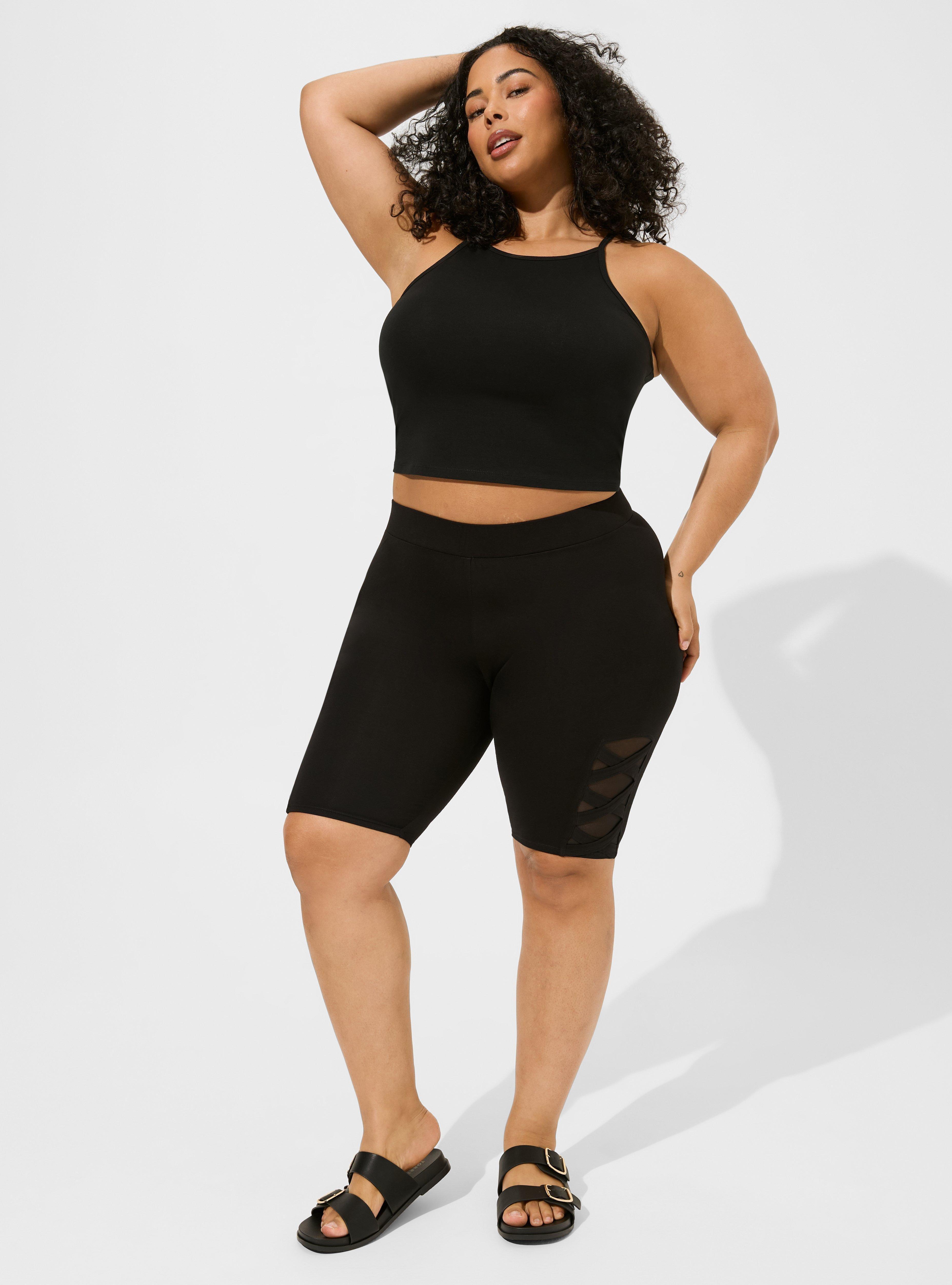 Plus Size - 11 Inch Signature Waist Premium Criss-Cross Mesh Short - Torrid