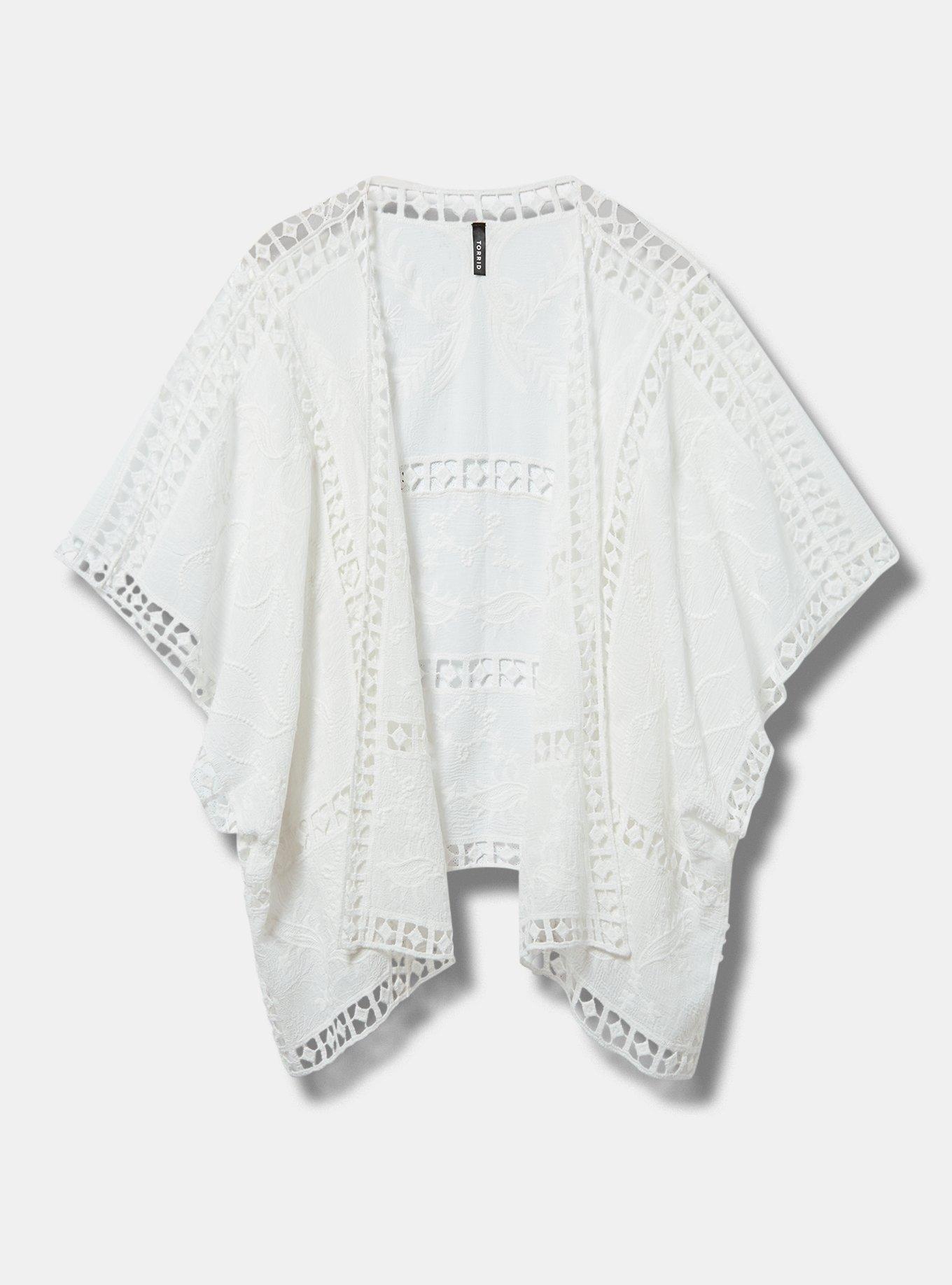 Plus Size - Tonal Embroidered Ruana - Torrid