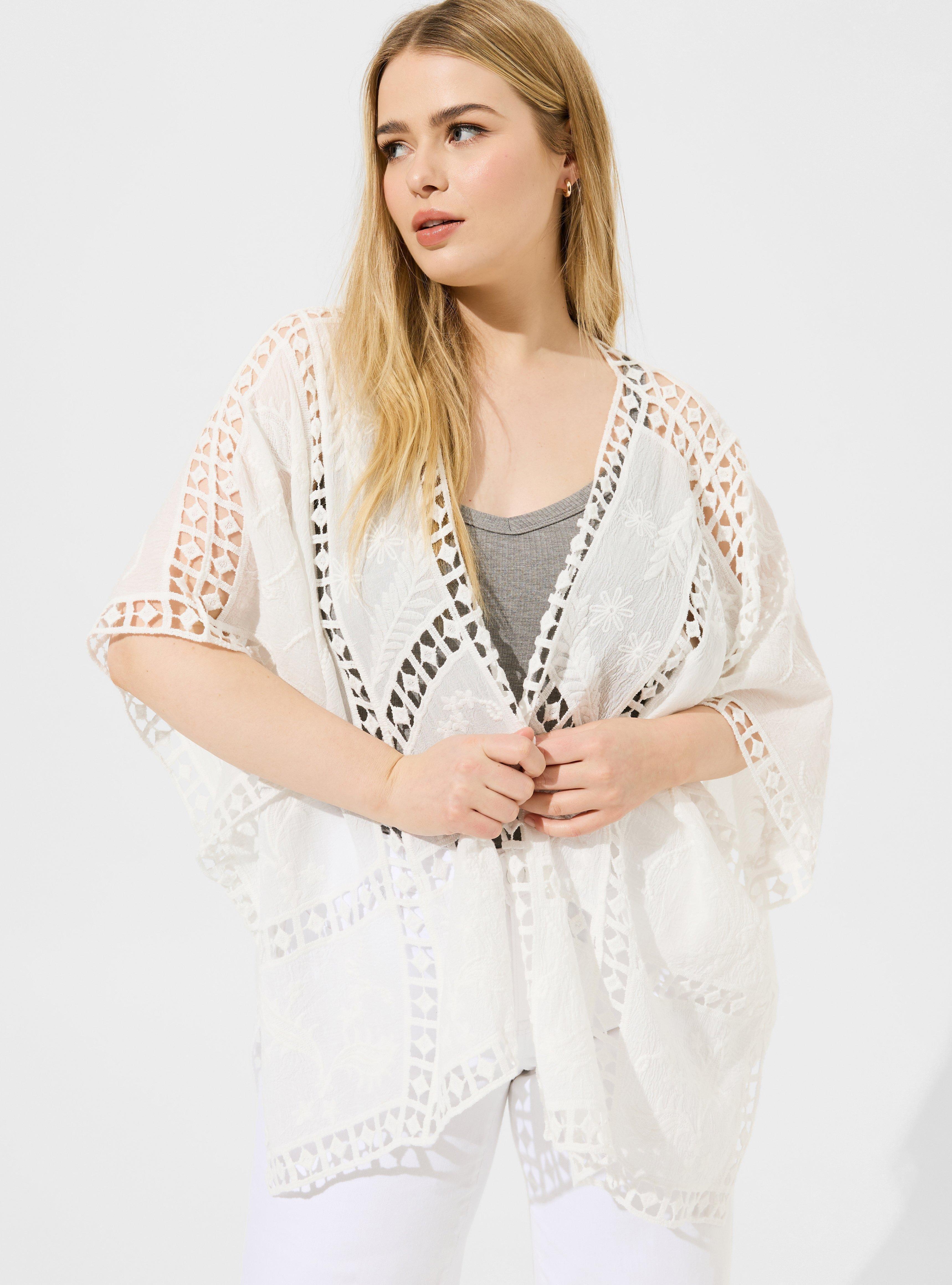 Plus Size - Tonal Embroidered Ruana - Torrid